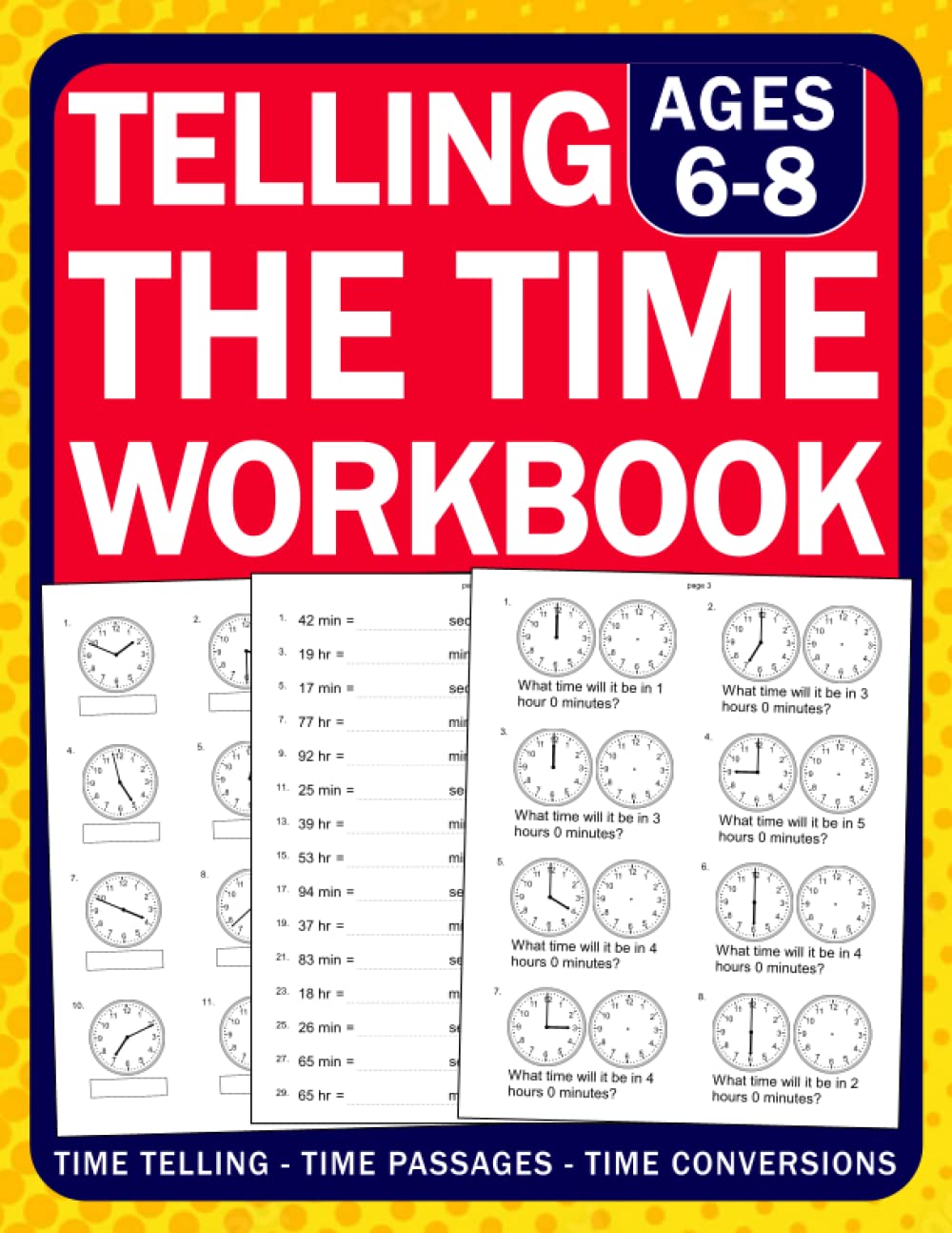 Buy Telling the Time Workbook For kids Ages 6-8 Time Telling,Time ...