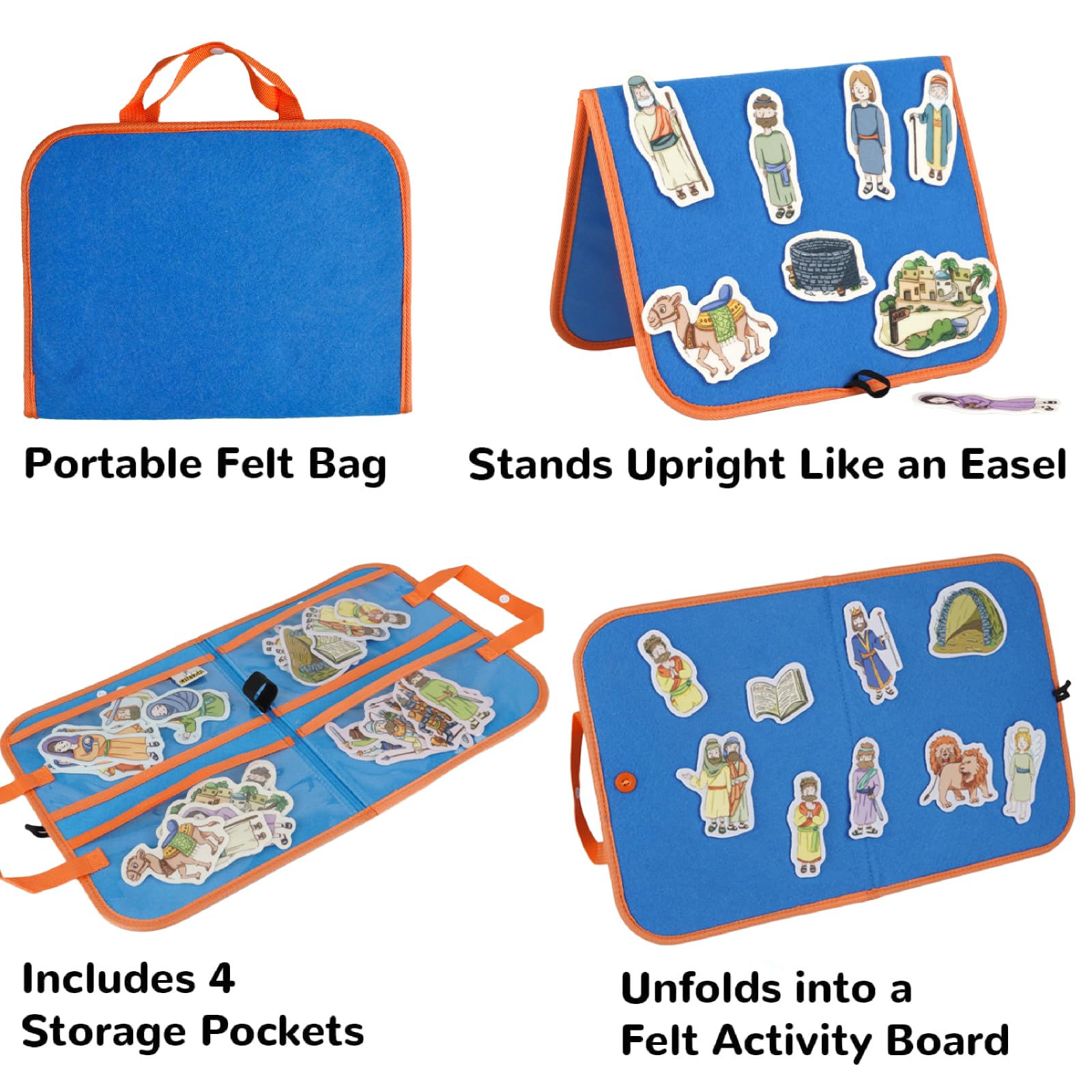 Snapklik.com : 4 Pack Felt Board Bible Stories Set, Flannel Board ...