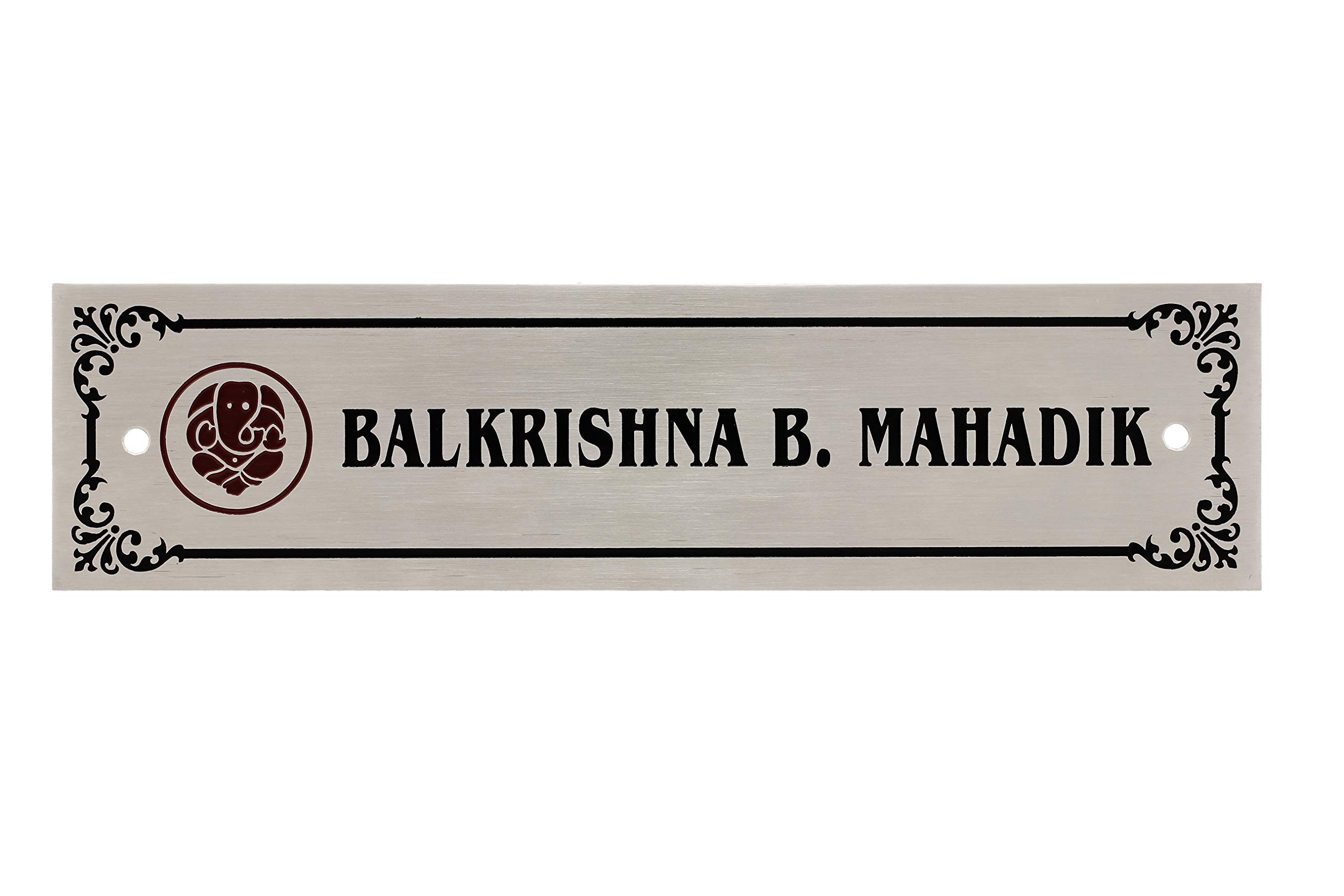 Dlccreation Stainless Steel Personalised Name Plate Red Maroon ...