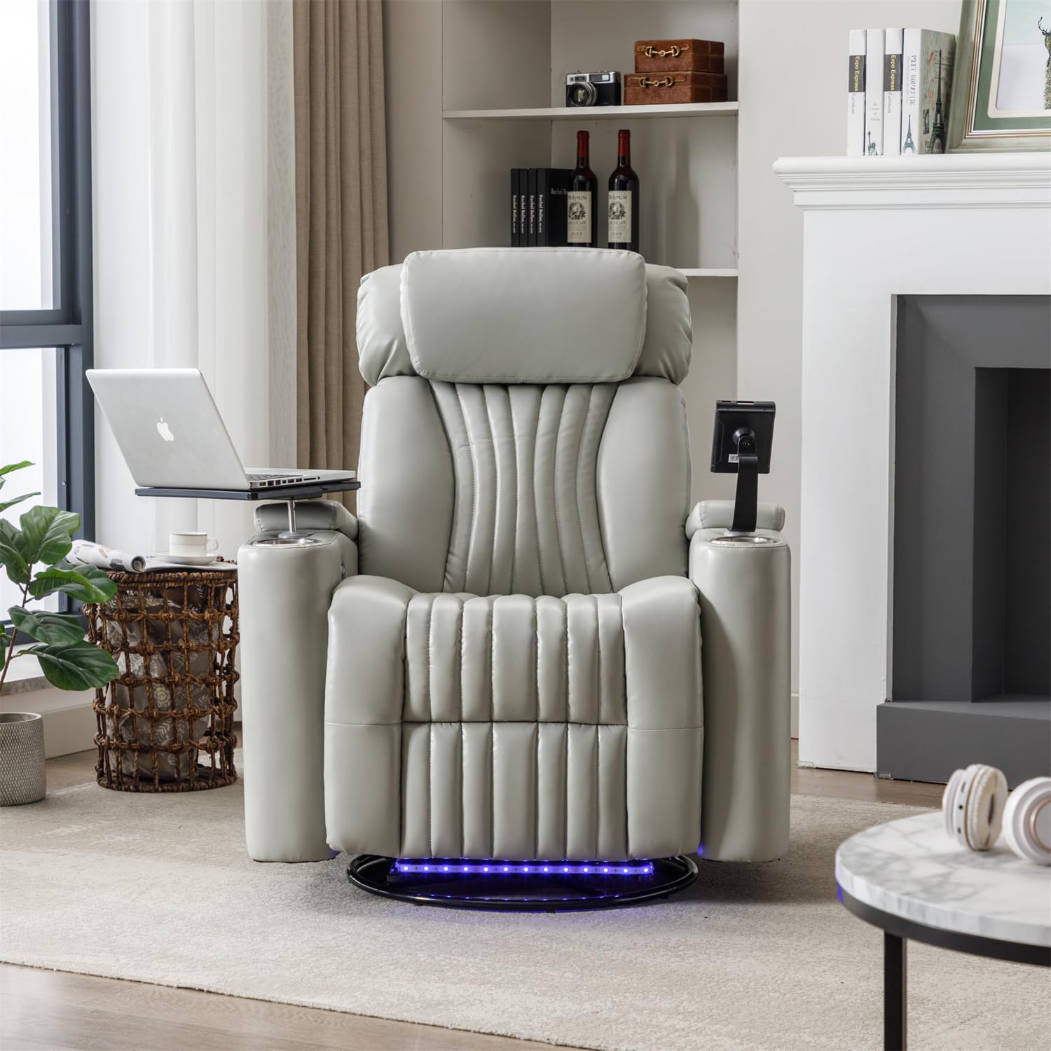 Amazon.com: 270° Power Swivel Recliner, Electric Chair with LED Light ...