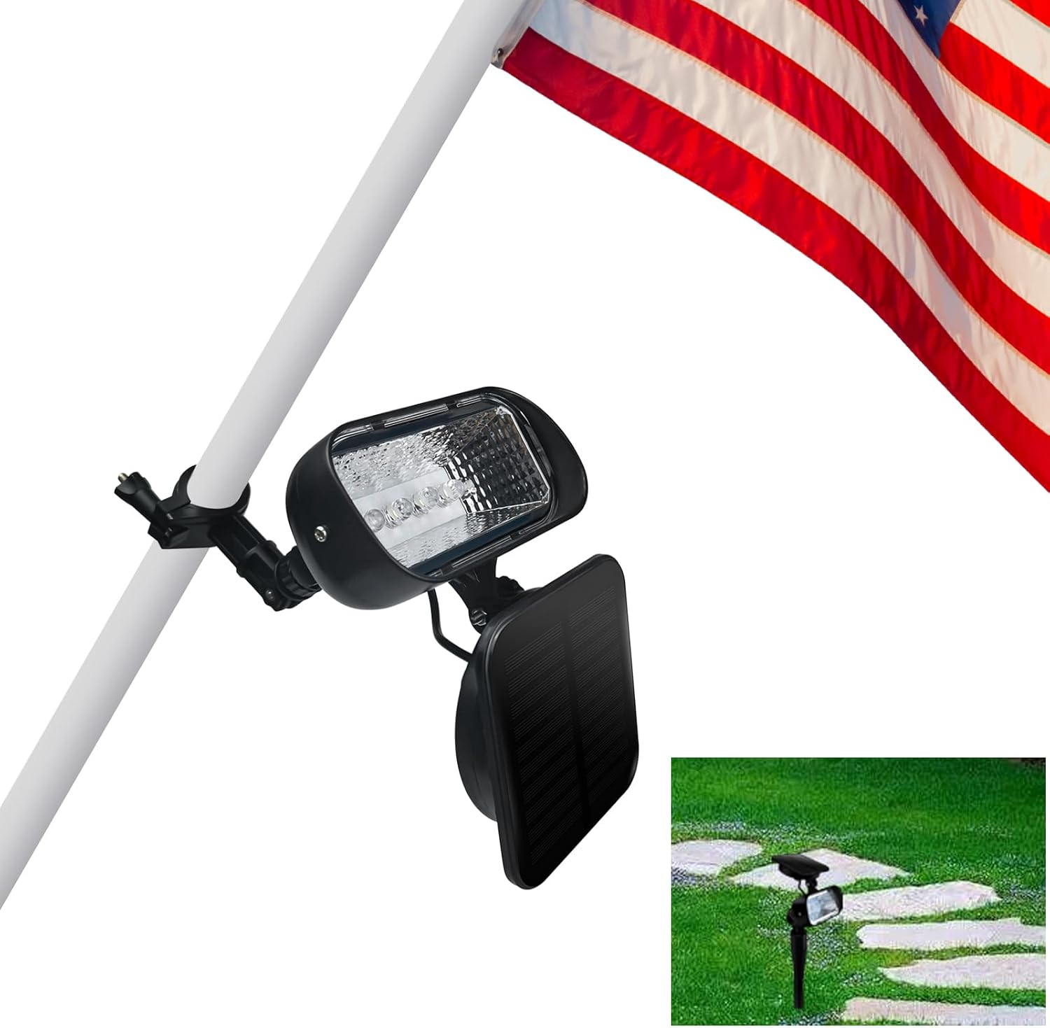 Amazon.com : GULADUS Solar Flag Pole Light, Flagpole & Landscape Spot ...