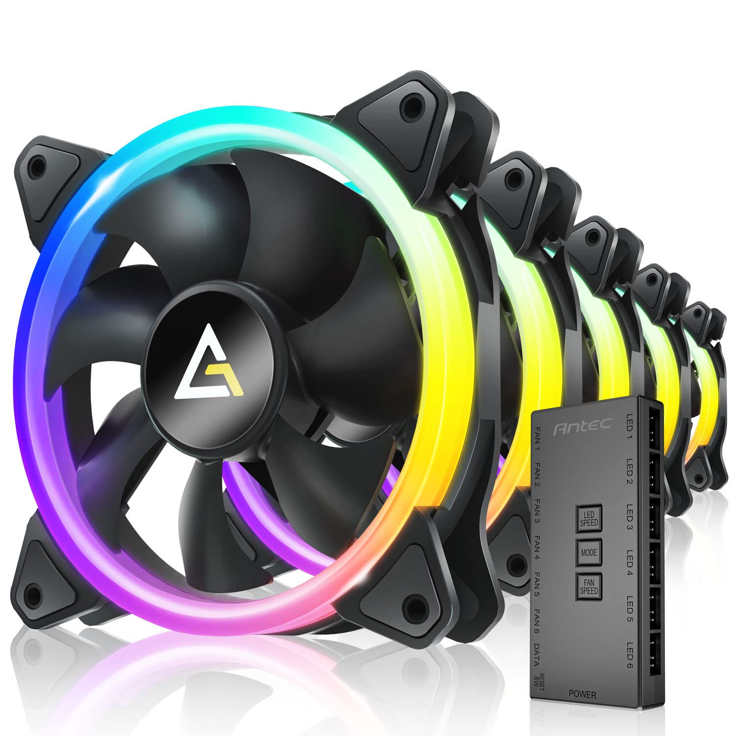 Antec RGB Fans, PC Fans, 120mm RGB Fans, 120mm Case Fan 5 Packs, Case ...