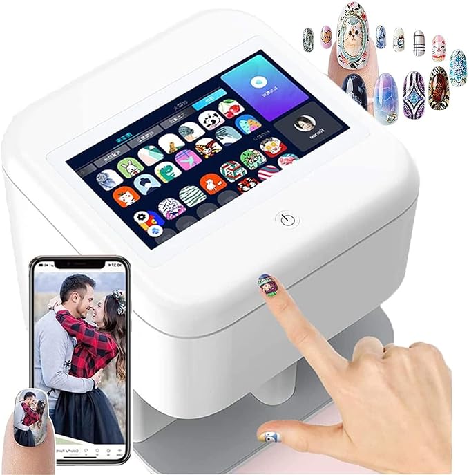 3D Digital Nail Art Printer, Intelligent Nail Printing Machine with 7 ...