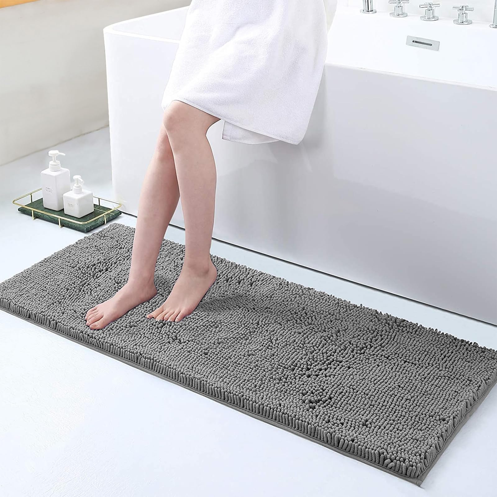 Amazon.com: OLANLY Memory Foam Bath Rug and Toilet Rug U-Shaped, Bath ...
