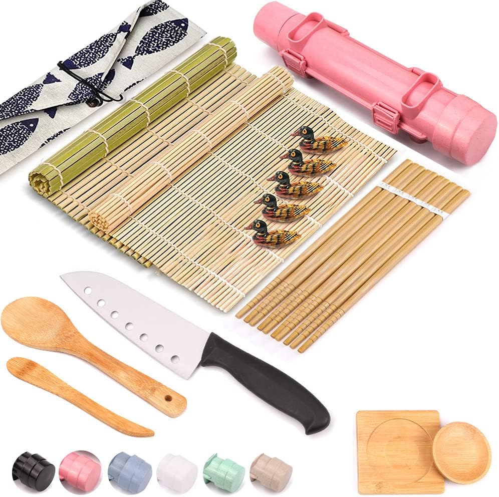 Amazon.com | Sushi Making Kit For Beginners - 21 Piece DIY Sushi Roller ...