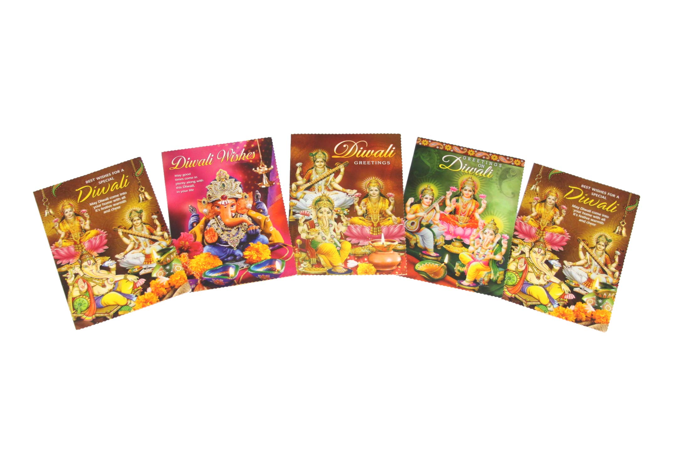 Buy 5 x Diwali Cards Pack Assorted Design Divali Diwali Greeting Wishes ...