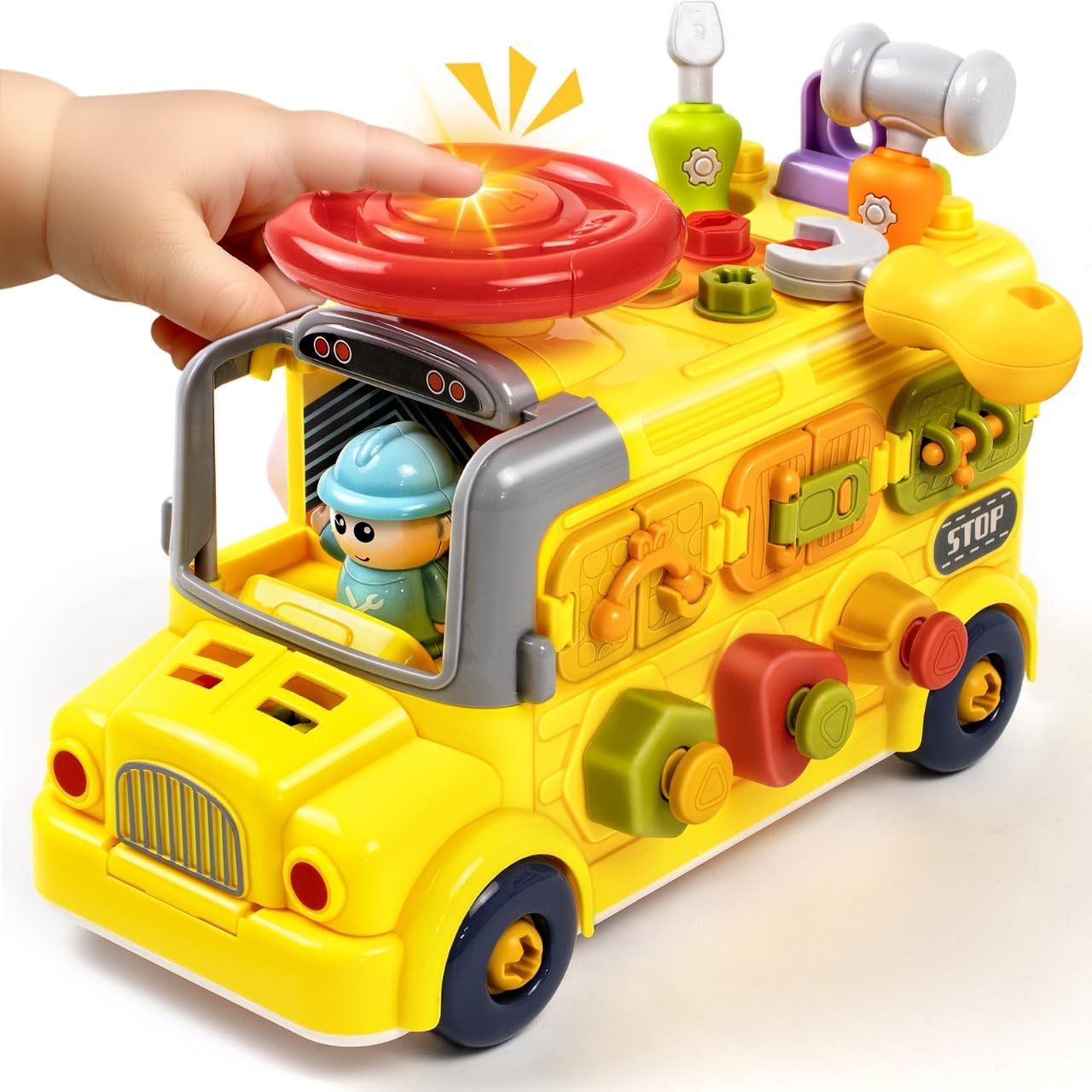 Amazon.com: Brixlytoys Take-Apart School Bus Toy for Kids Age 3 ...