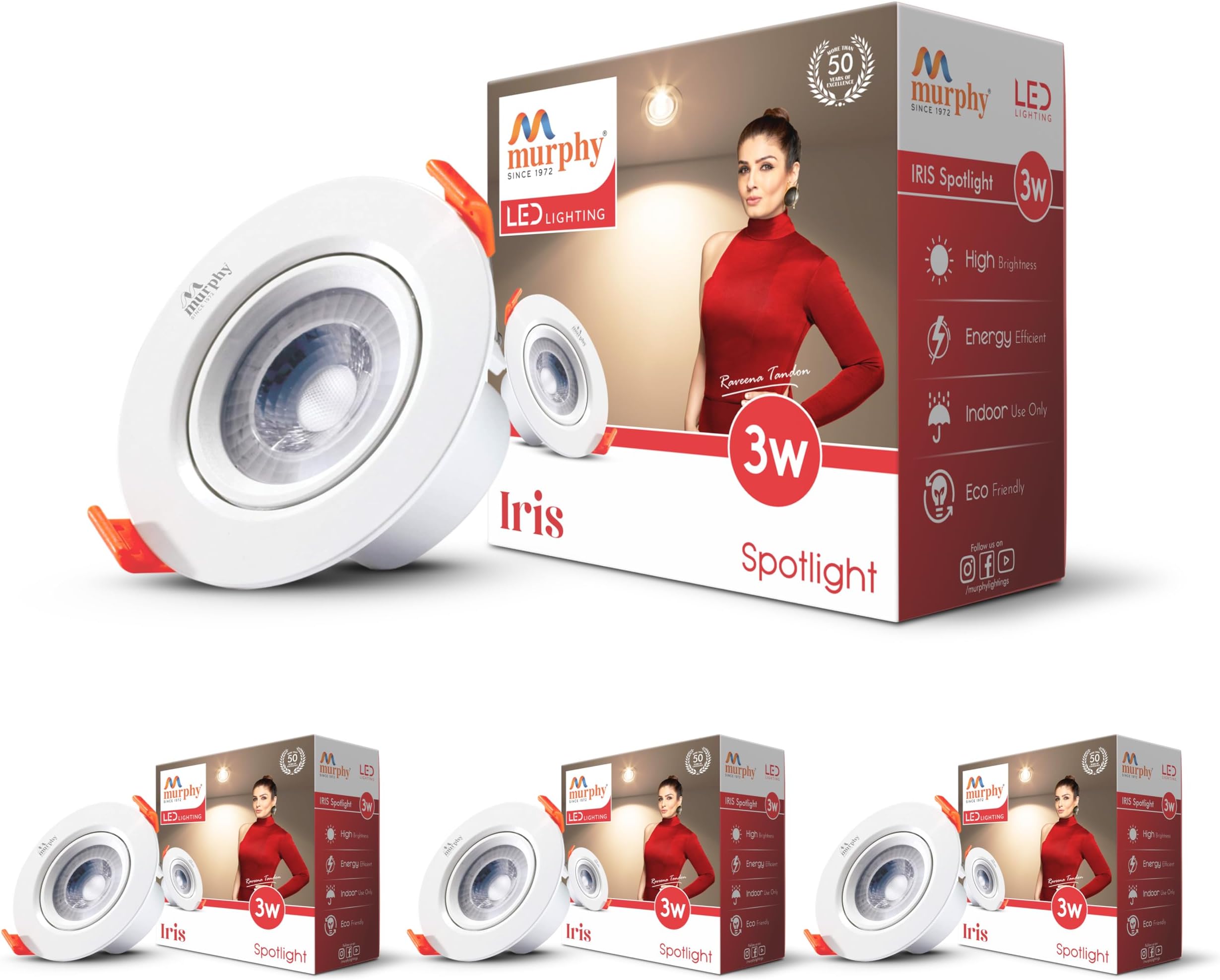 Buy PHILIPS 3W LED Spots Light, Warm White, Pack of 4, (59145) Online ...