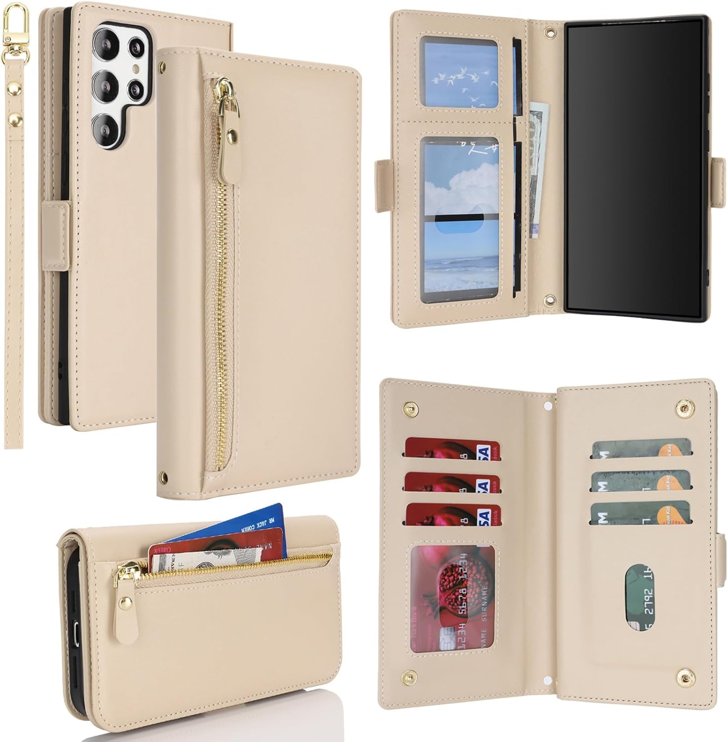 Amazon.com: Jaorty Fit for Samsung Galaxy S22 Ultra 5G Wallet Case for Women Men,【RFID Blocking ...