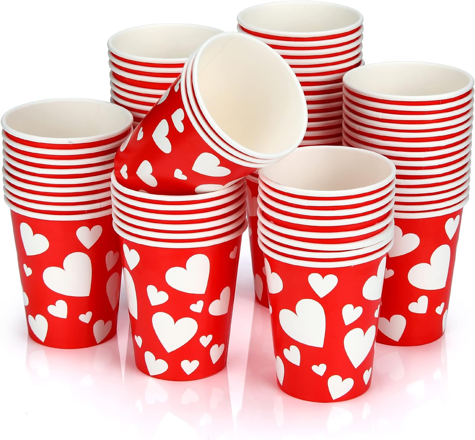Amazon.com: Meanplan 100 Pcs 12 oz Valentine Plastic Cups Valentine's ...
