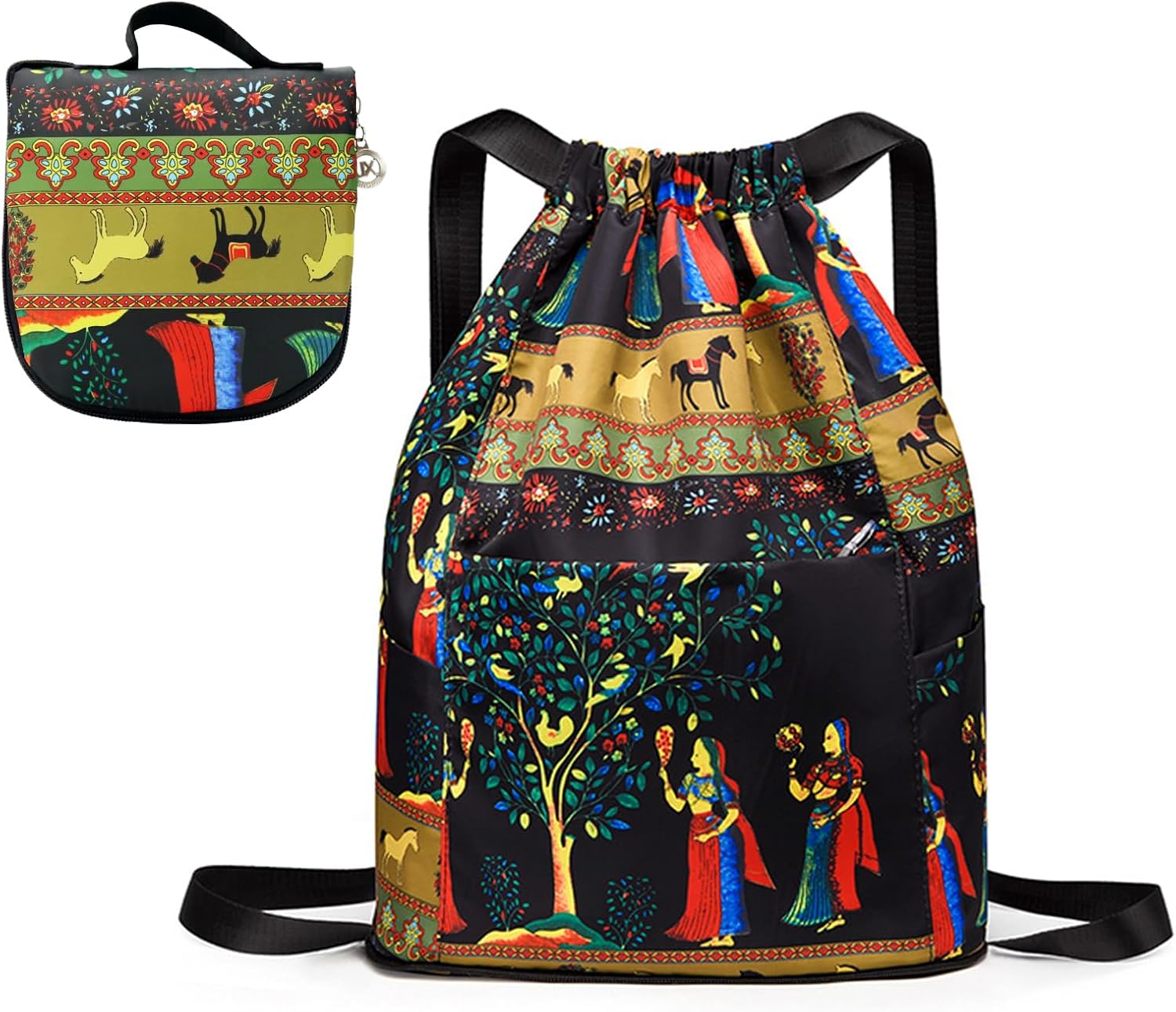 Drawstring Foldable Large Capacity Wet Dry Separation Bag Backpack ...