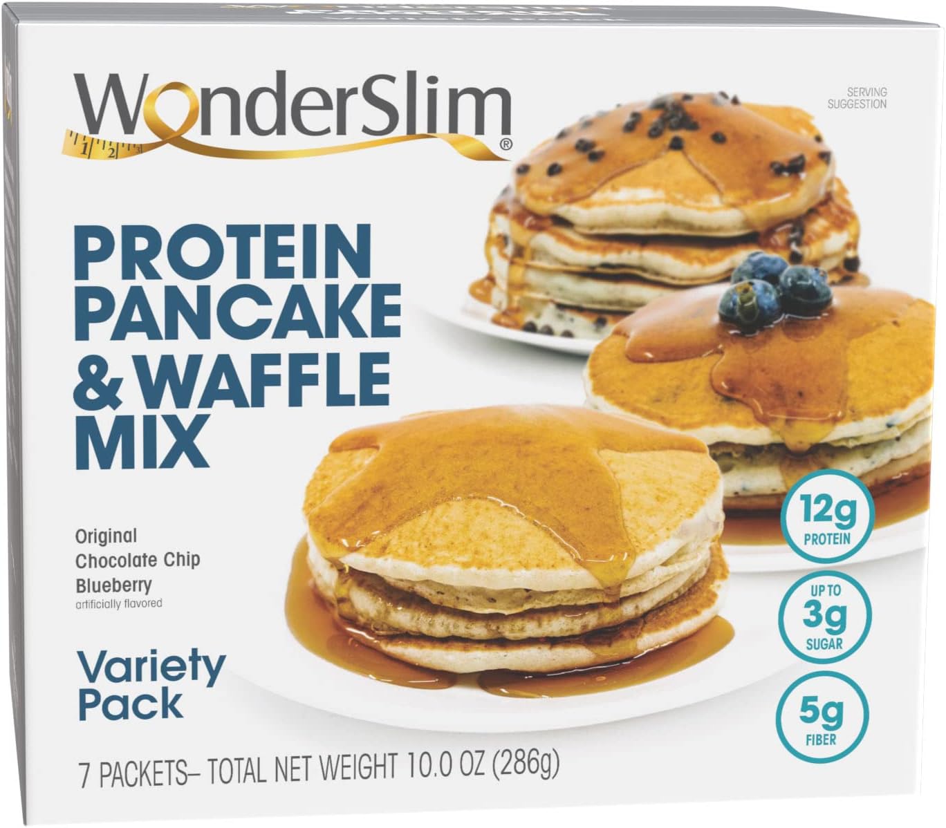 Amazon.com : WonderSlim Protein Pancake & Waffle Mix, Variety Pack, Low ...