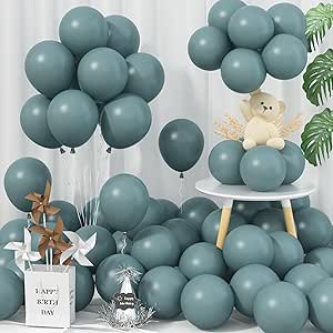 Amazon.com: Jobkoo Slate Blue Balloons 5 Inch, 60Pcs Small Dusty Blue ...