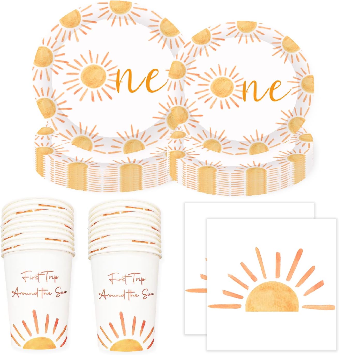 Amazon.com: First Trip Inspired Around The Sun Birthday Decorations Sun ...