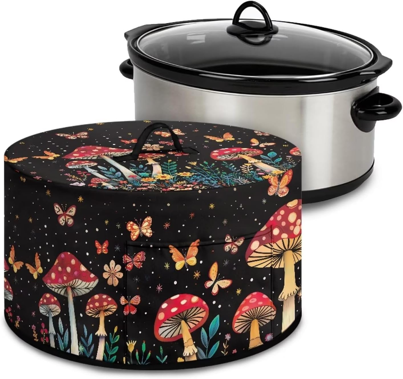 Amazon.com: Cugasmaru Crock Pot Cover Dust Cover Mushroom Butterfly ...