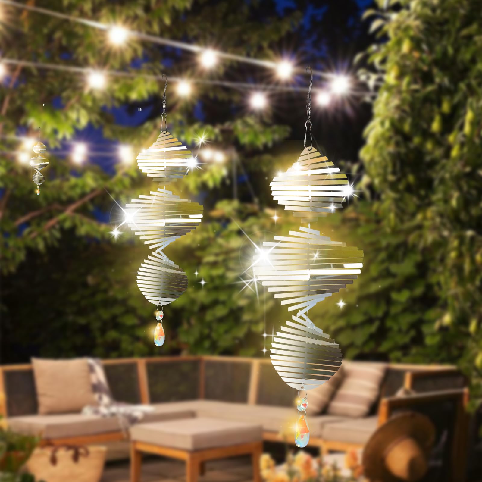 Amazon.com: 3D Wind Spinners Outdoor Flowing-Light Effect Courtyard ...