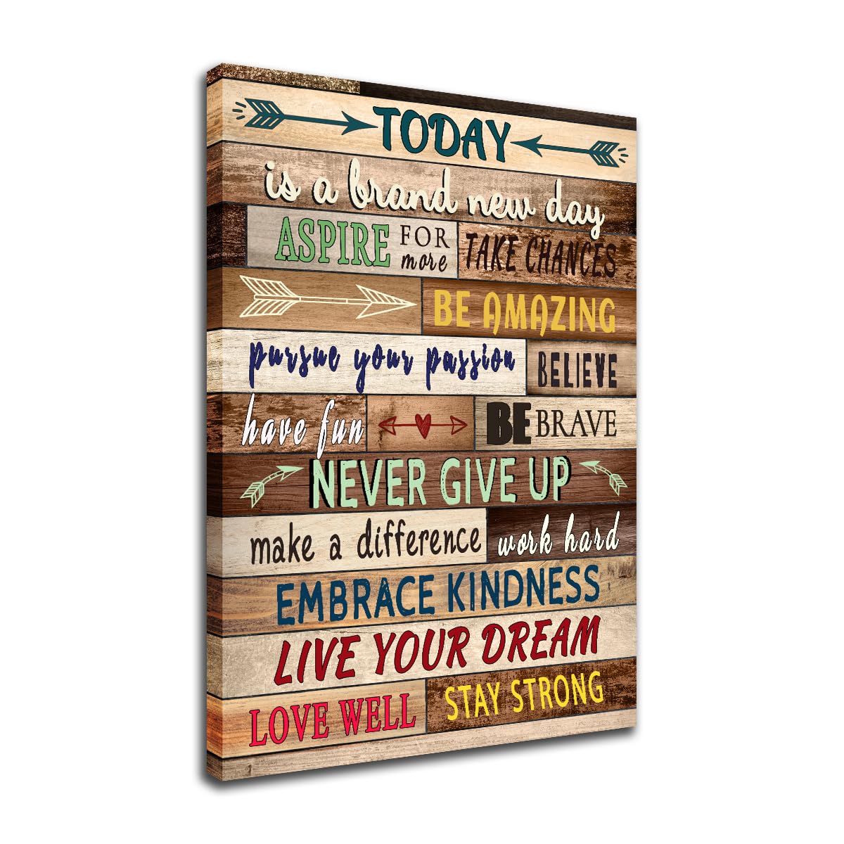 Amazon.com: Today Is A New Day Inspirational Wall Art Canvas Prints ...