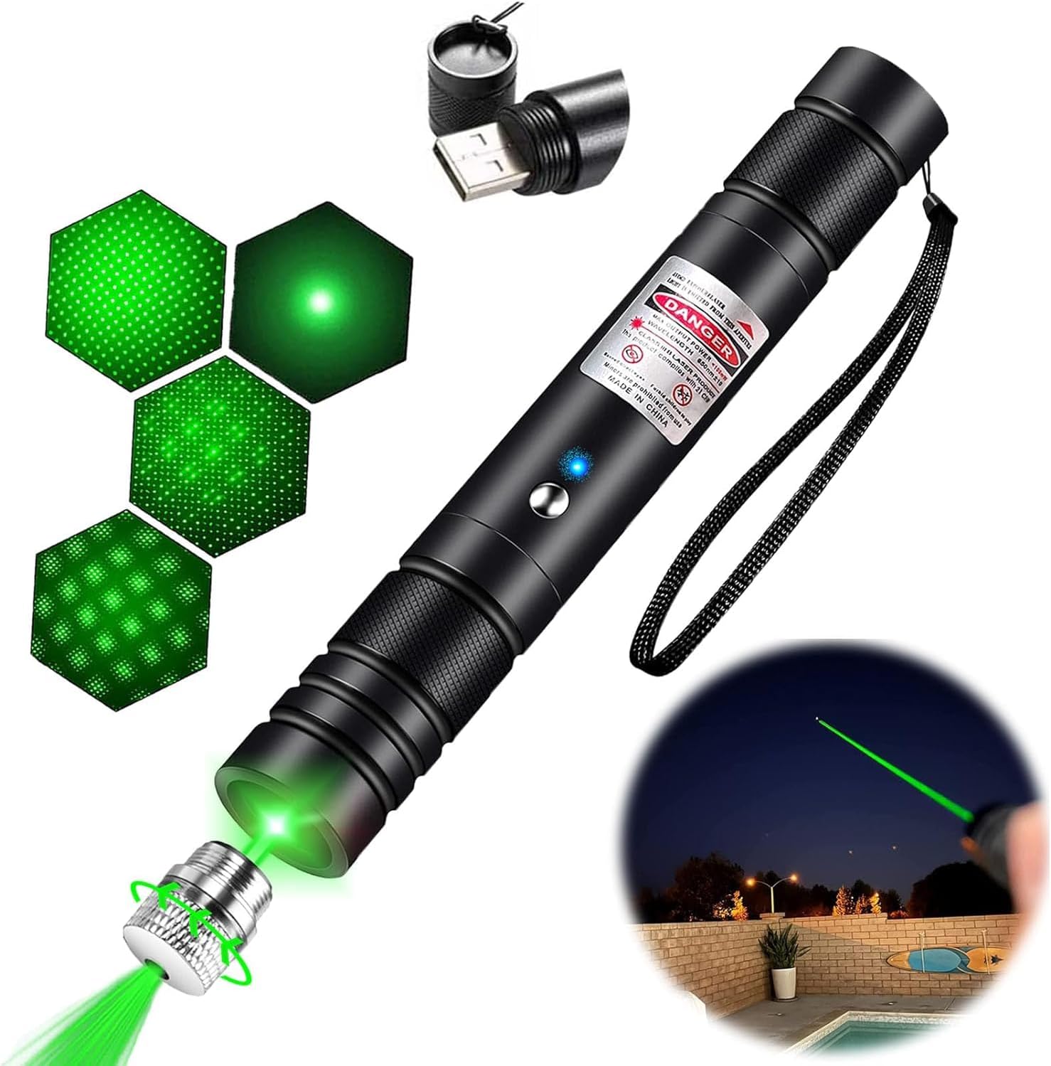 COOLCOLD Laser Light | USB Rechargeable Green, Laser Pointer | Long ...