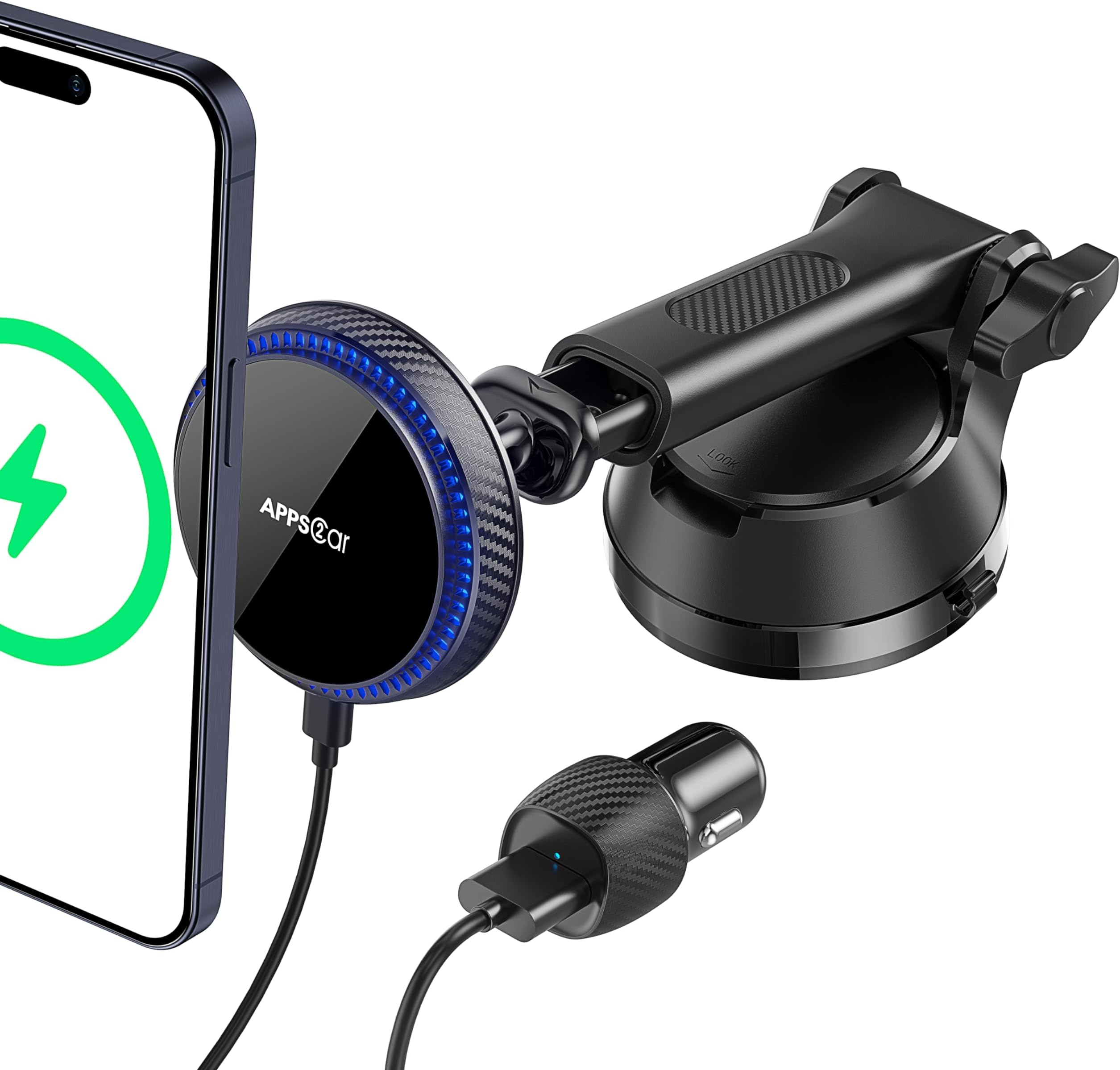 Amazon.com: mophie Qi2 snap+ Magnetic Wireless Charging Vent Mount ...