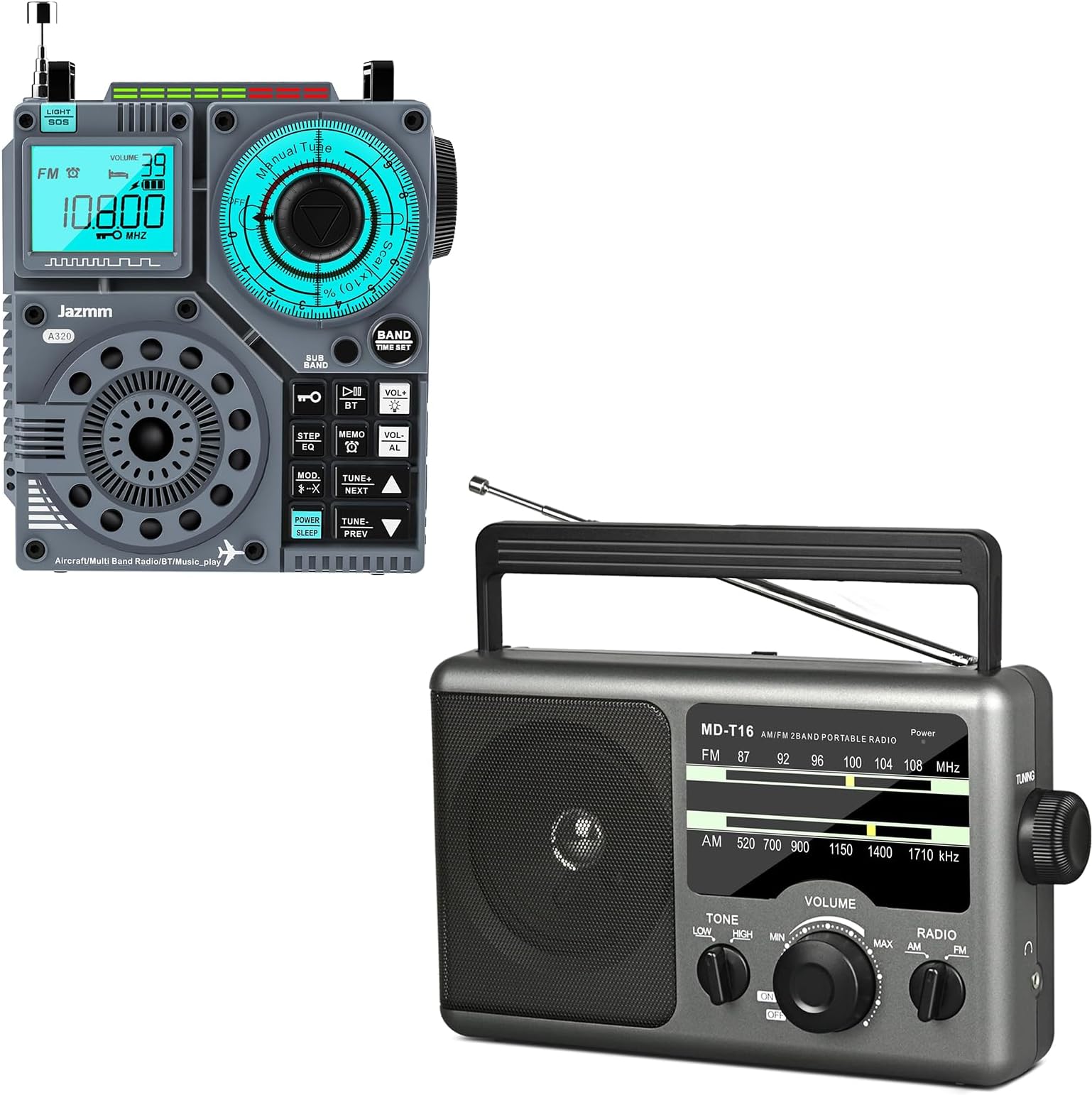 Amazon.com: Portable Shortwave Radio with 5W Bass Sound, AIR/AM/FM/VHF ...