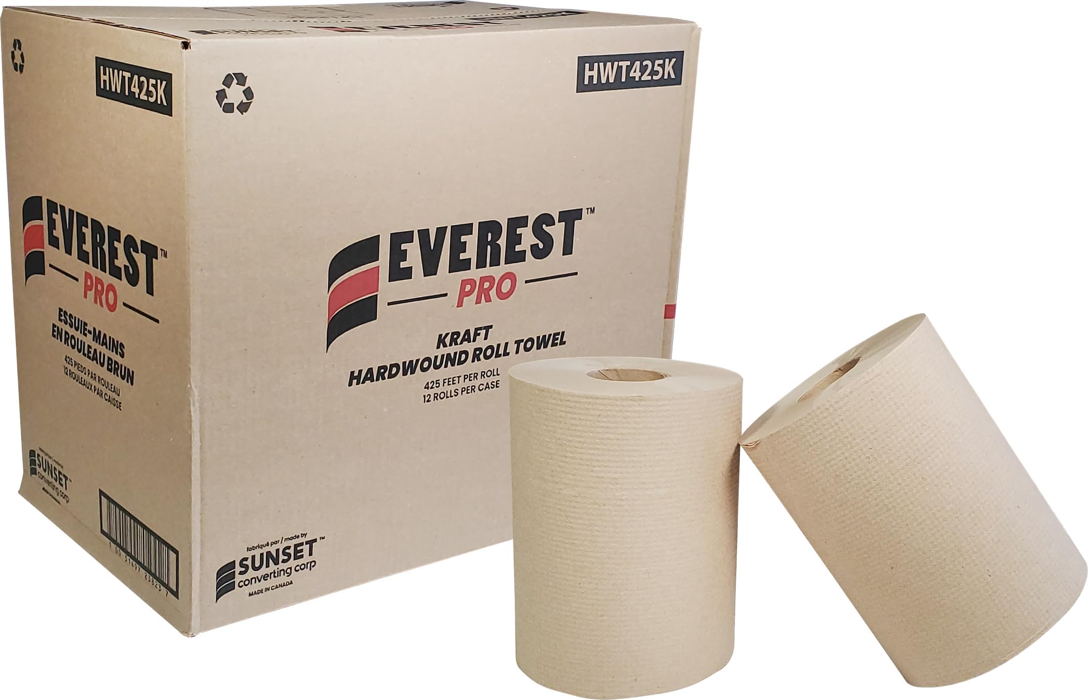 Everest Pro Paper Hand Towel Roll, 12 Rolls Per Case, 425 Feet Per Roll ...