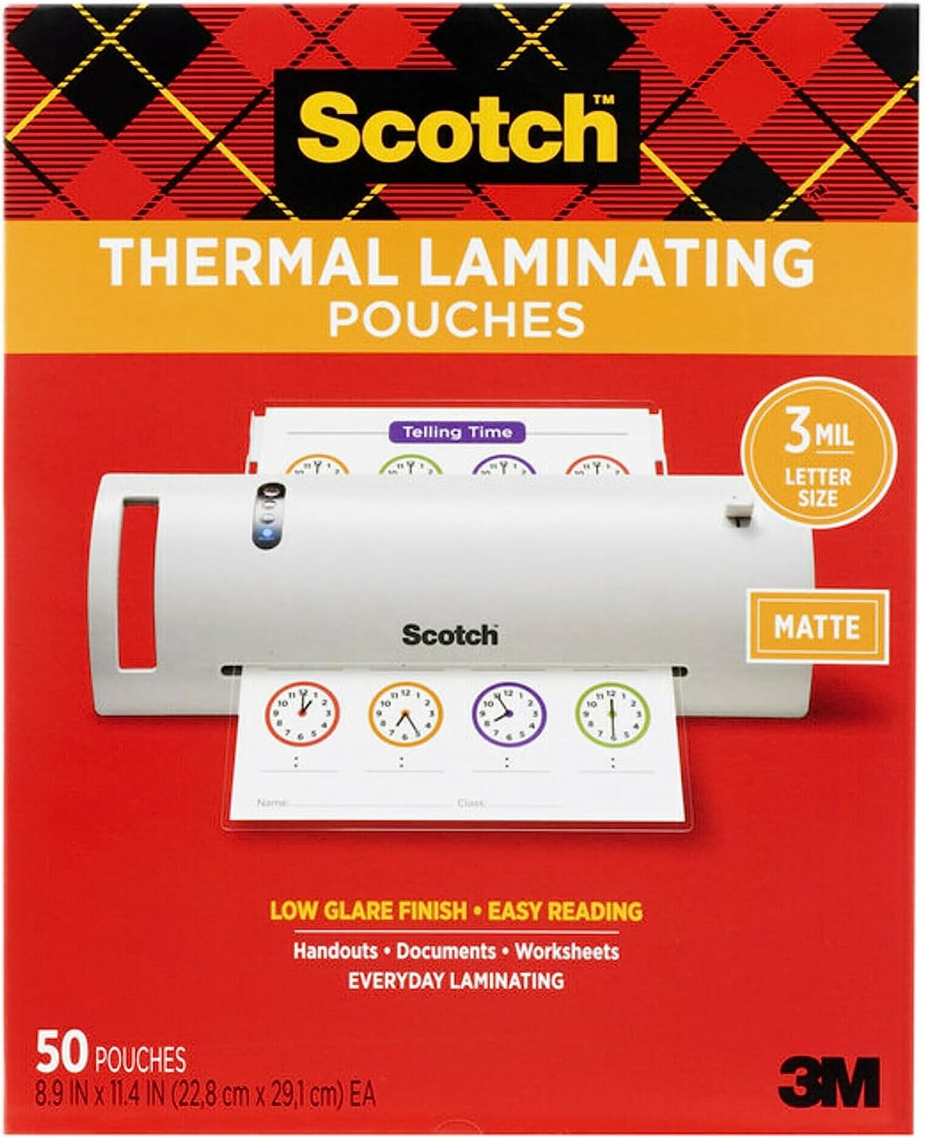 Amazon.com : Scotch Matte Thermal Laminating Pouches, Ultra Clear with ...