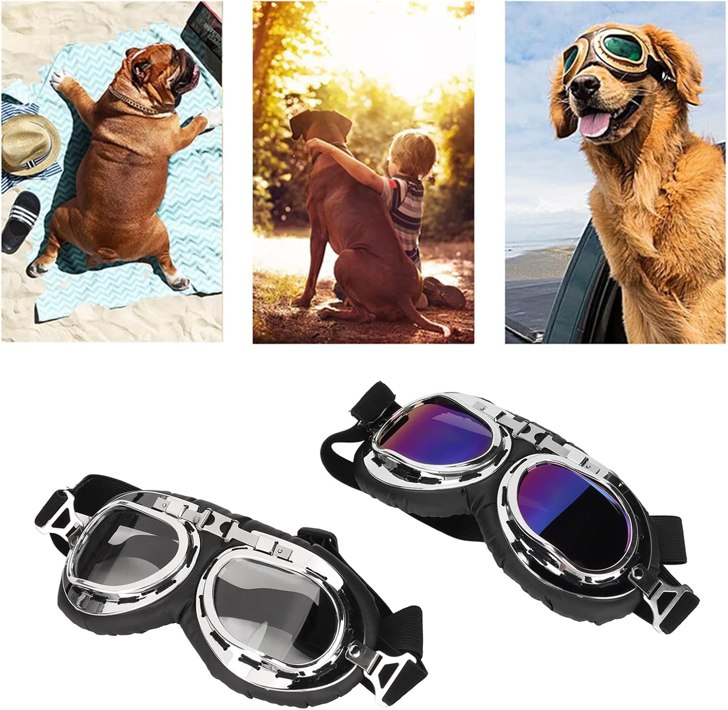 Amazon.com : Dog Goggles Dog Eye Protection Sunglasses Adjustable ...