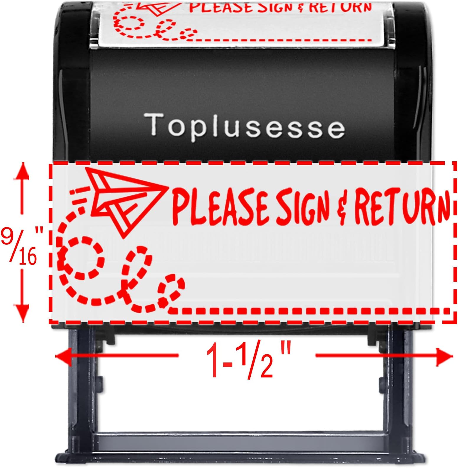 Amazon.com : Toplusesse Please Sign and Return Stamp Self Inking Rubber ...