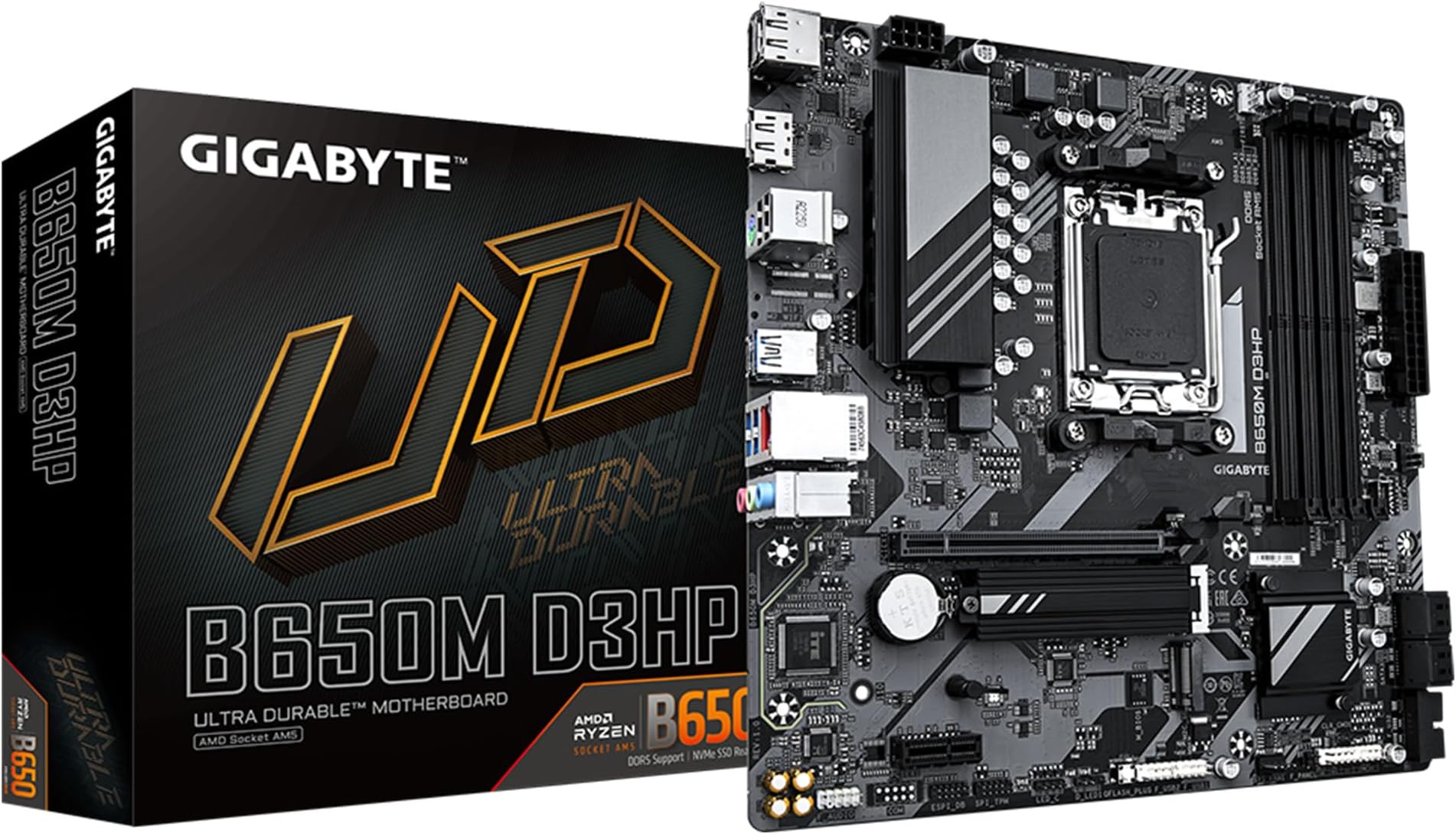 GIGABYTE B650M D3HP (AM5/ LGA 1718/ AMD/B650/ Micro ATX/Garantia de 5 anos/DDR5/2X PCIe 4.0 M.2 ...
