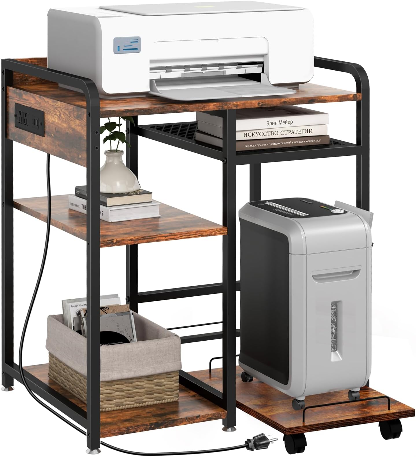 Amazon.com: YILFANA Printer Stand,Large Printer Stand with Storage ...