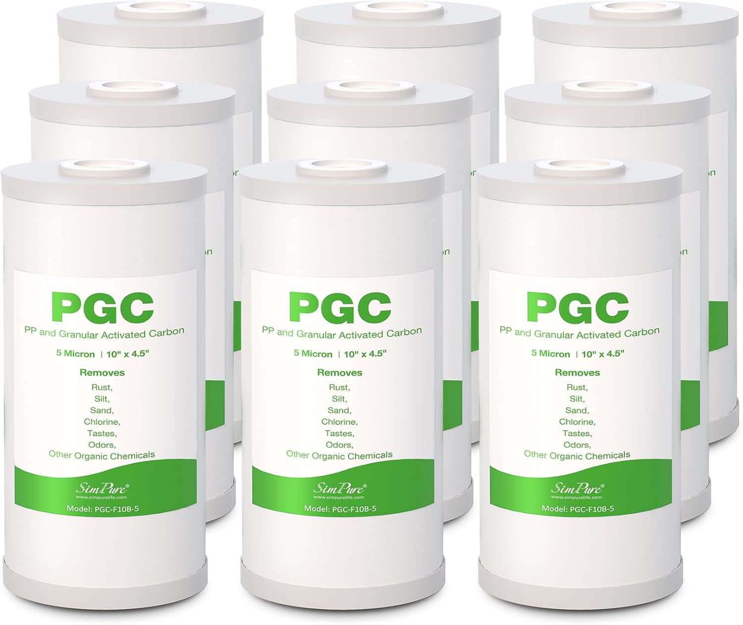 Amazon.com: SimPure 5 Micron 10" x 4.5" Whole House Carbon Sediment ...