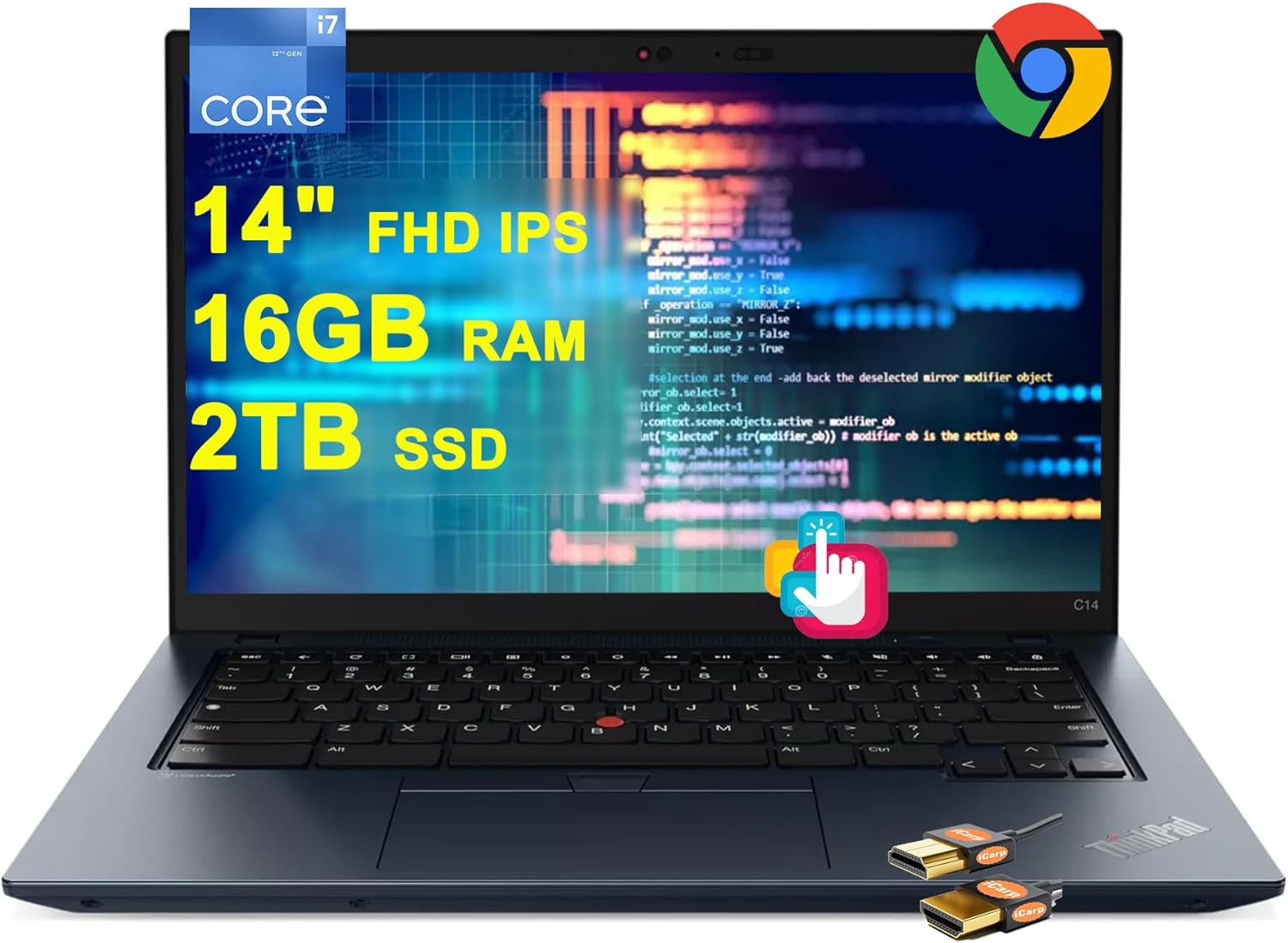 Amazon.com: Lenovo ThinkPad C14 Chromebook Portable Business Laptop 14 ...