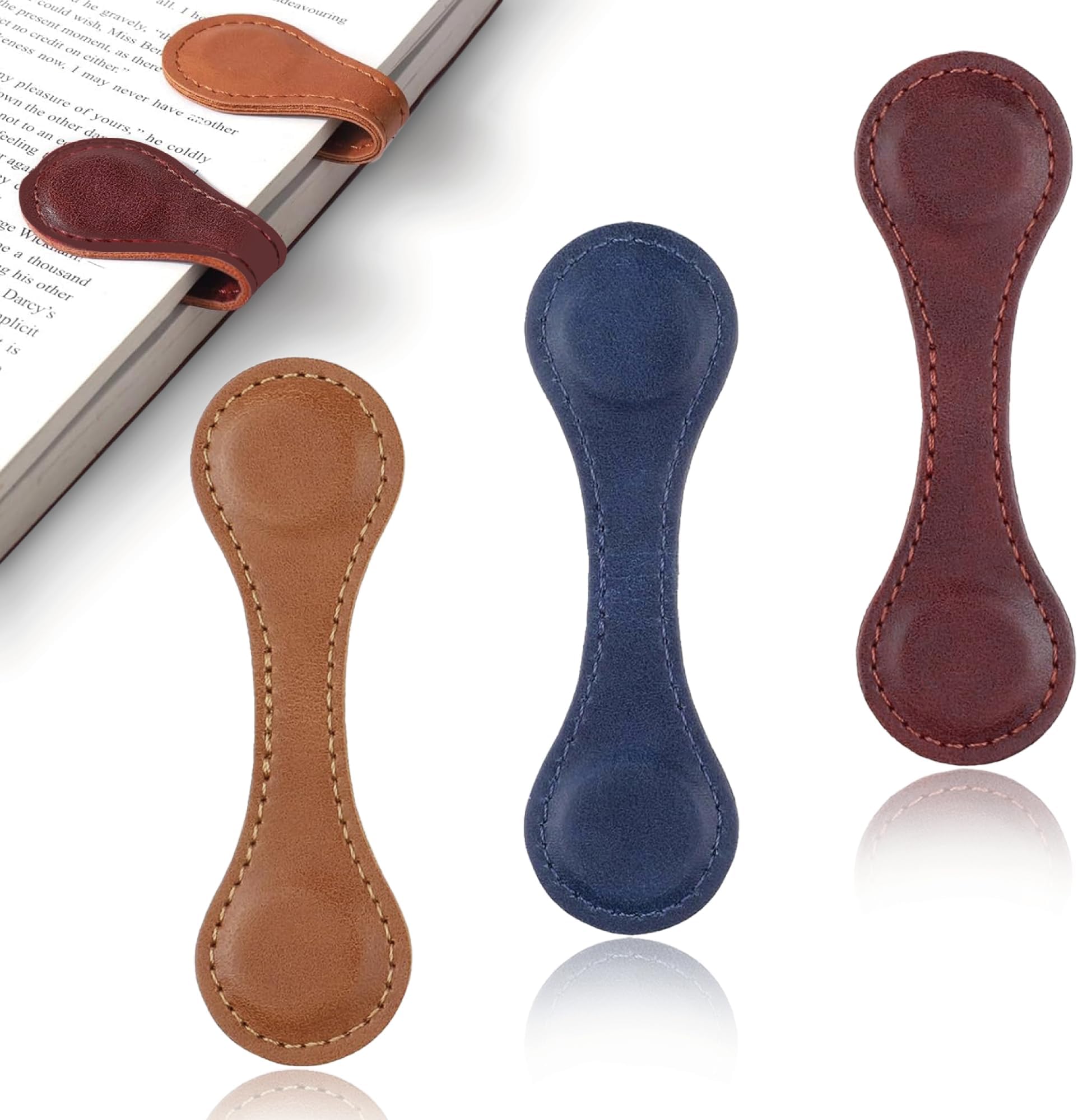 Amazon.com: 4PCS Magnetic Bookmarks, Leather Magnetic Bookmarks for ...