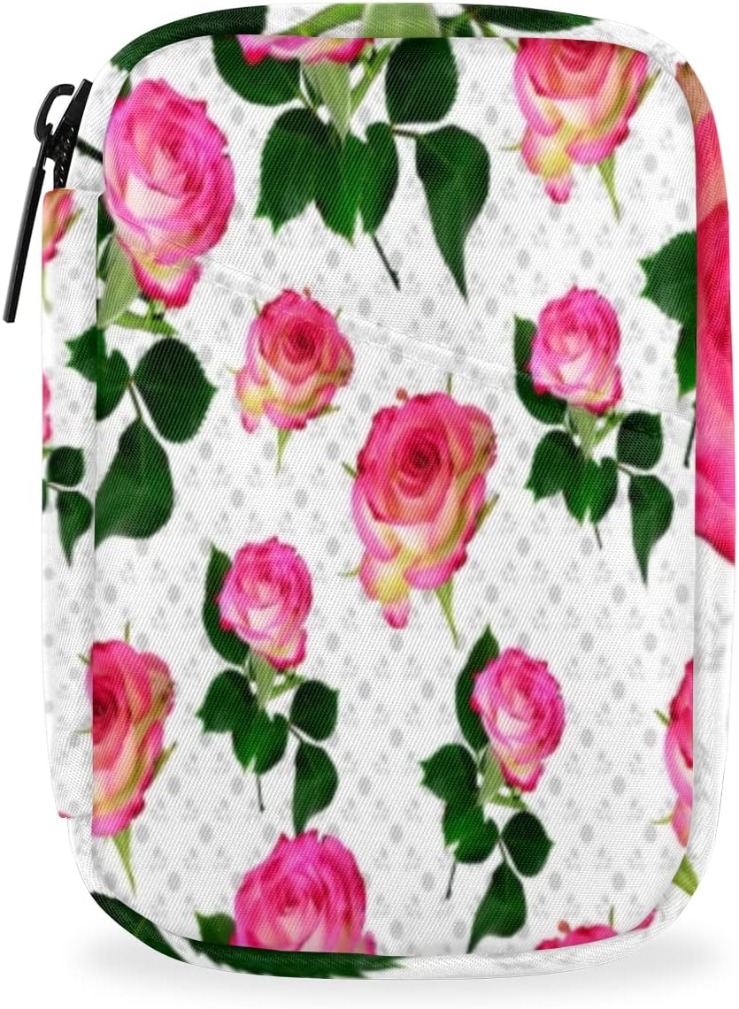 Rose Dots Weekly Travel Pill Organizer Flower Pill Case for Purse, 7 ...