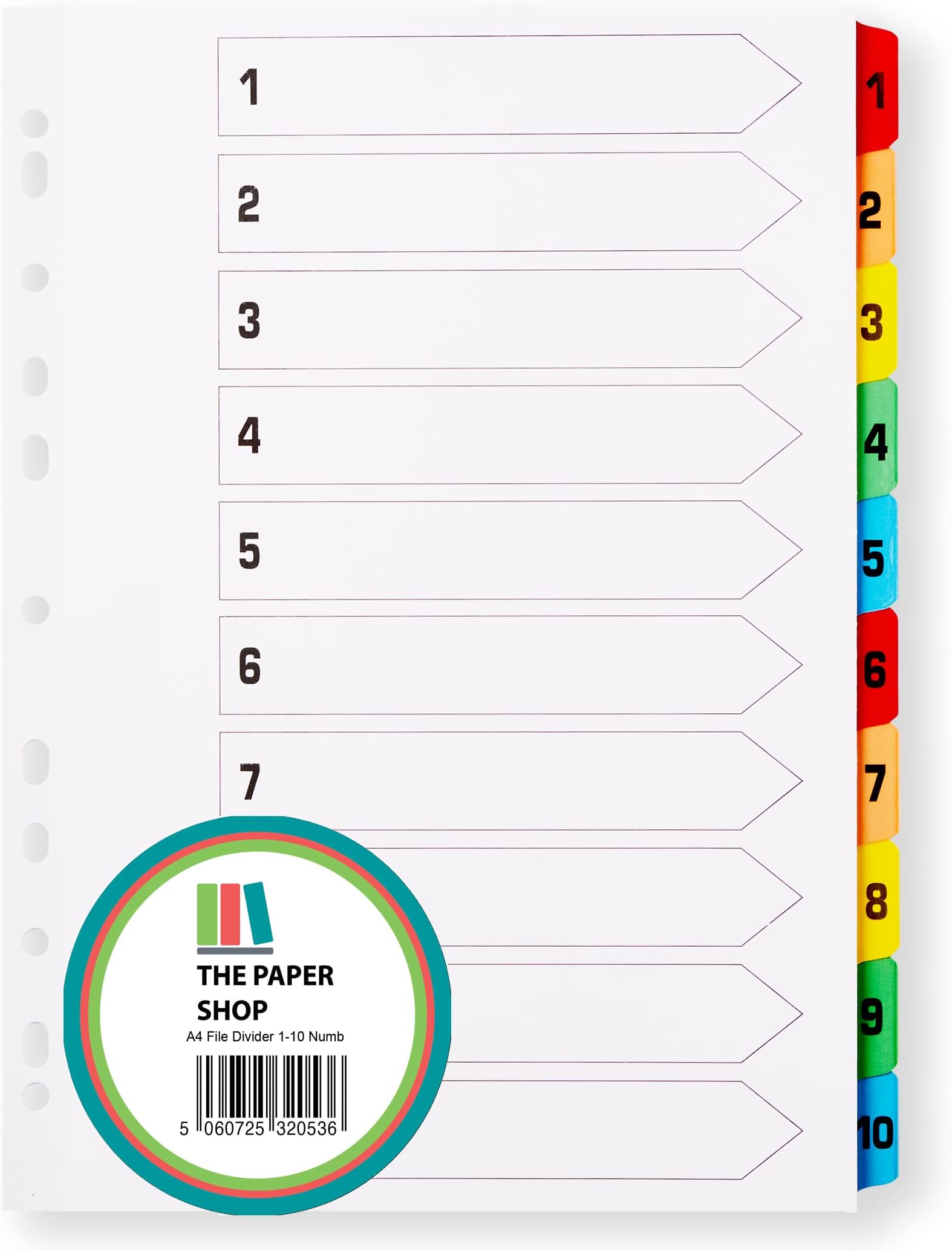 File Dividers A4, 10 Part Folder Dividers for Ring Binders & Lever Arch ...