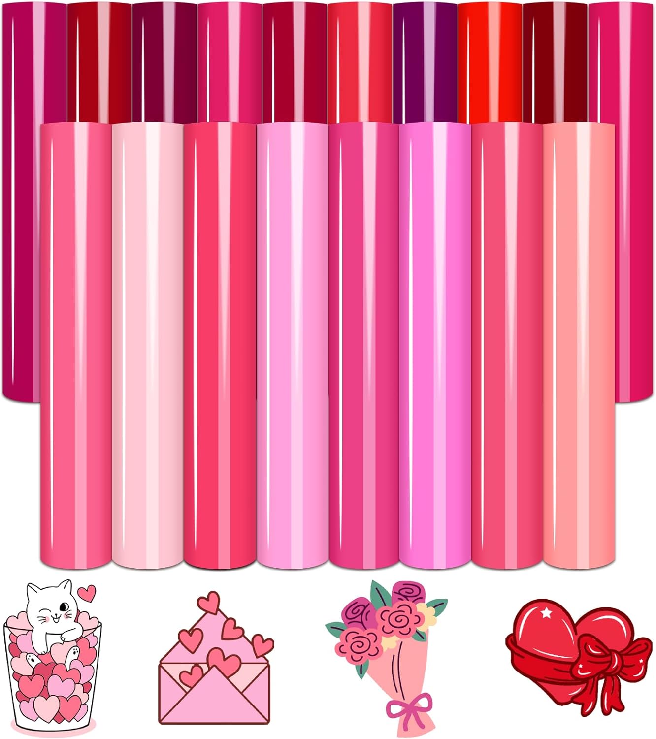 Amazon.com: Tintnut Pink HTV Heat Transfer Vinyl - 18 Sheets 12 x ...