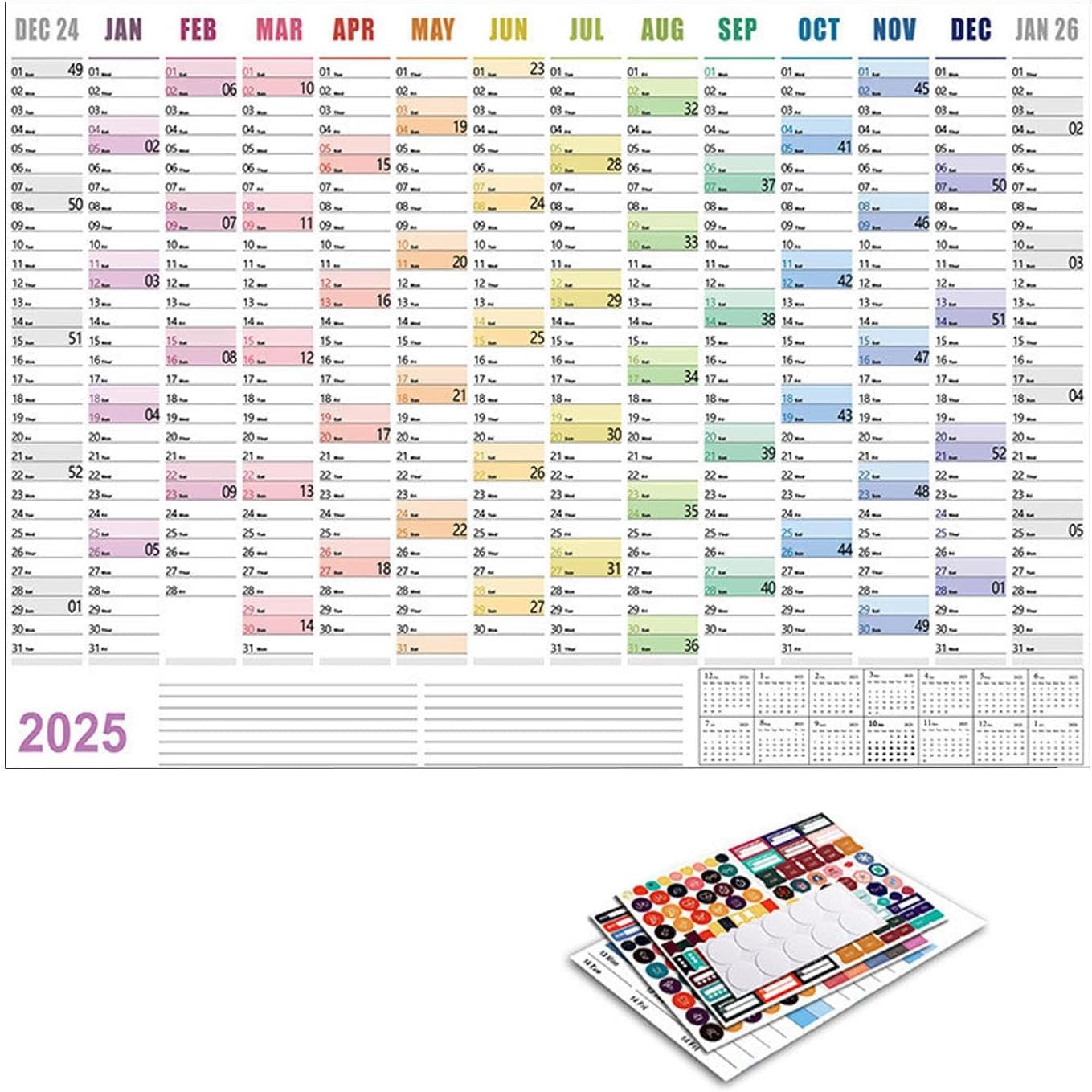 2025 Year Wall Planner, Wall Planners 2025, Yearly Wall Calendar ...