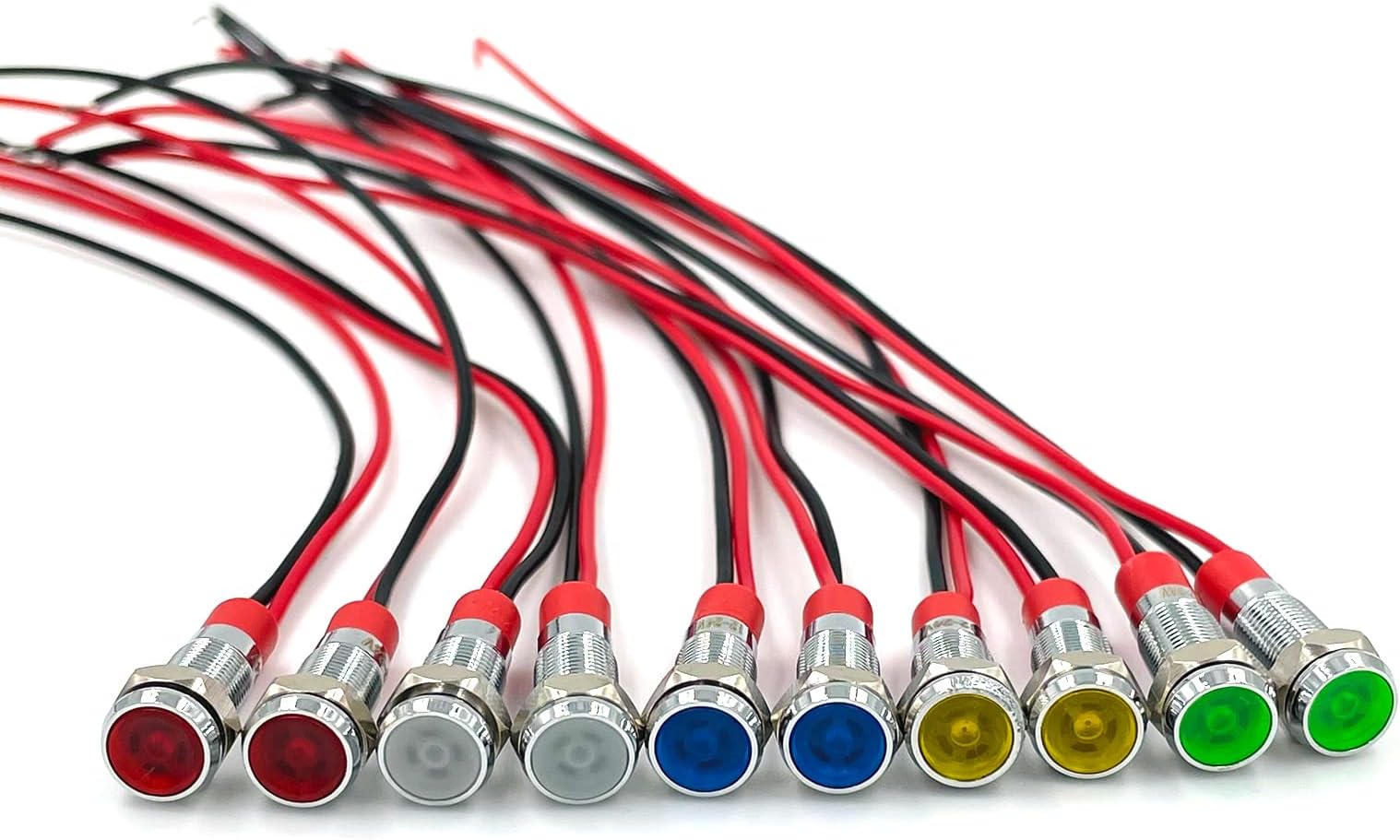 Amazon.com: DMWD 5pcs 8mm LED Indicator Light Plastic Black Signal Dot ...