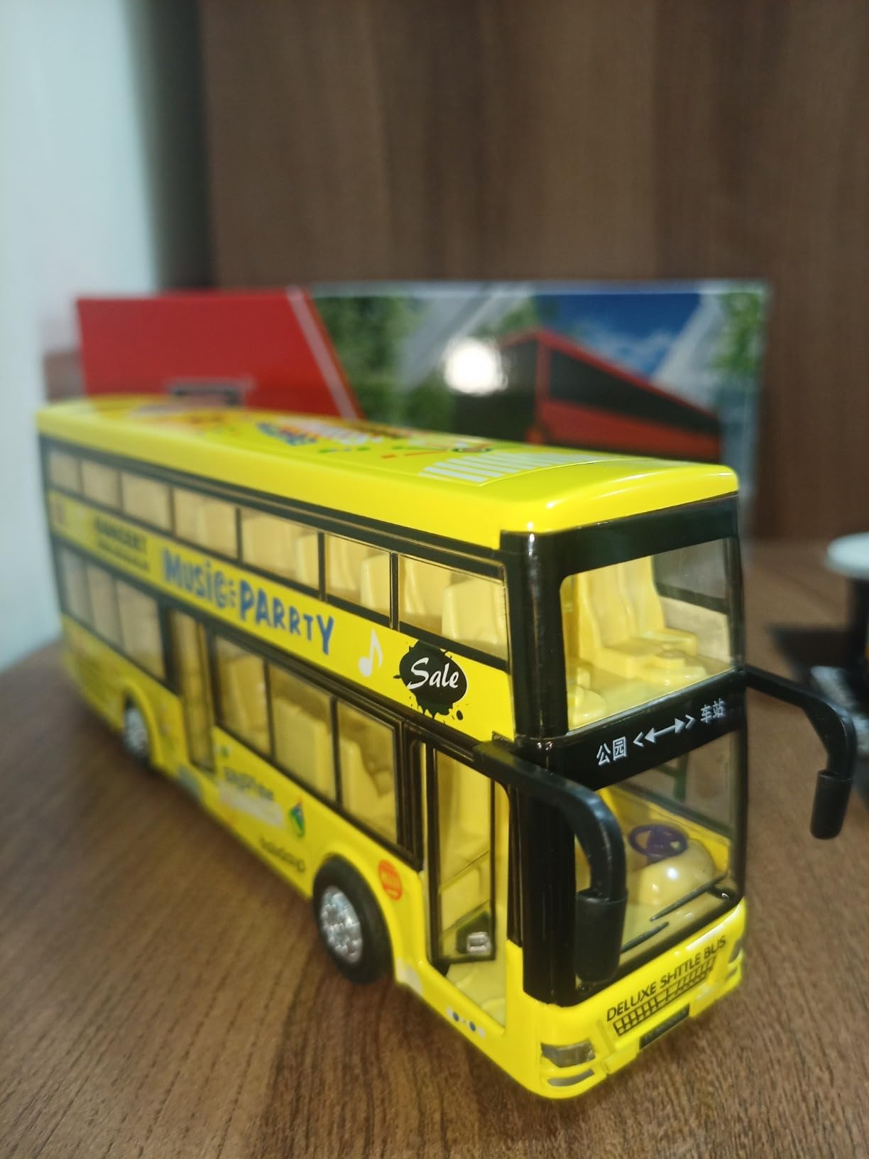 DARVICE Unbreakable Bus Toy for Kids Plastic School Bus Toy with Light ...