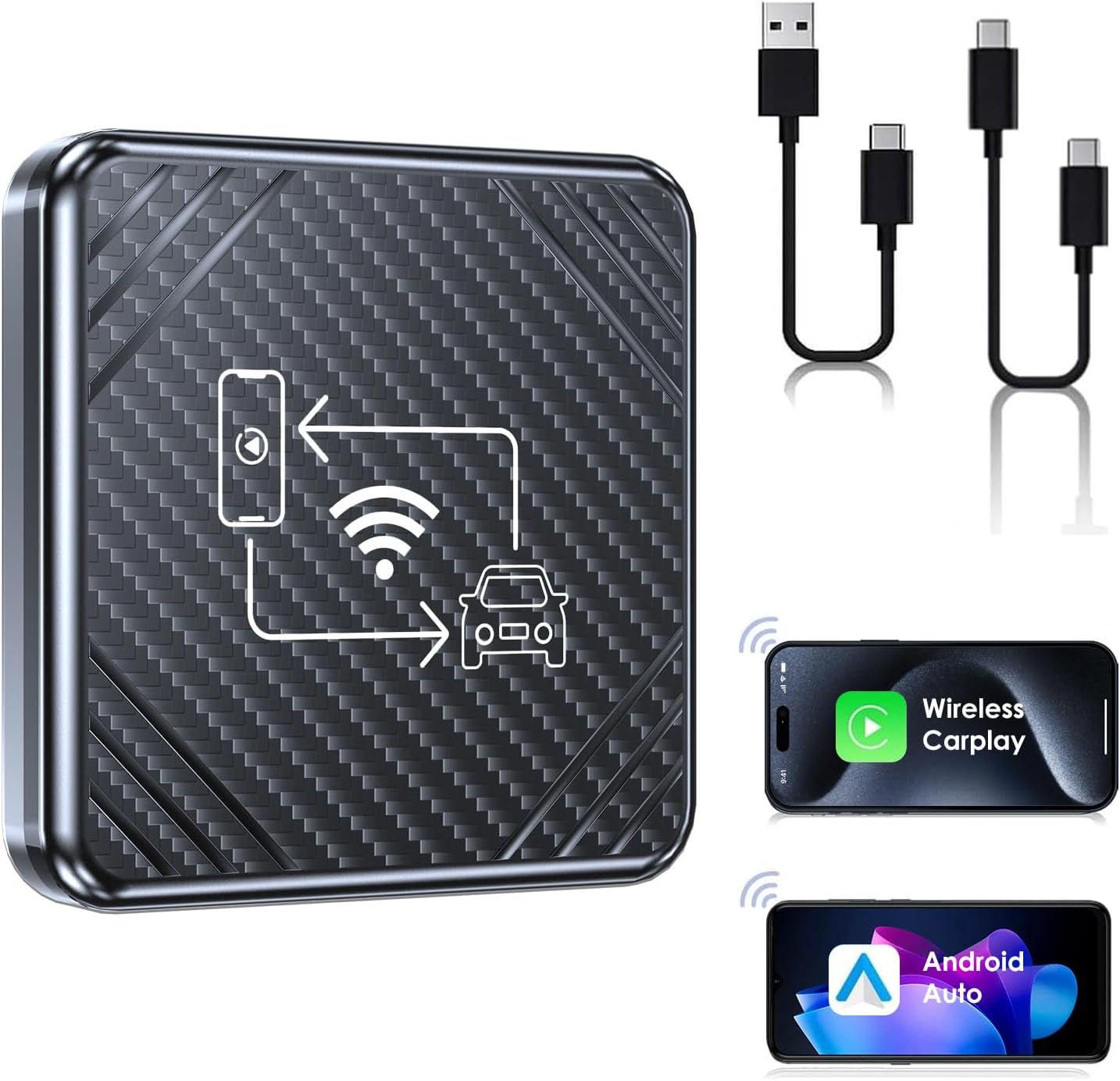 Amazon.com: 2 in 1 Wireless Carplay Adapter & Android Auto Adapter ...