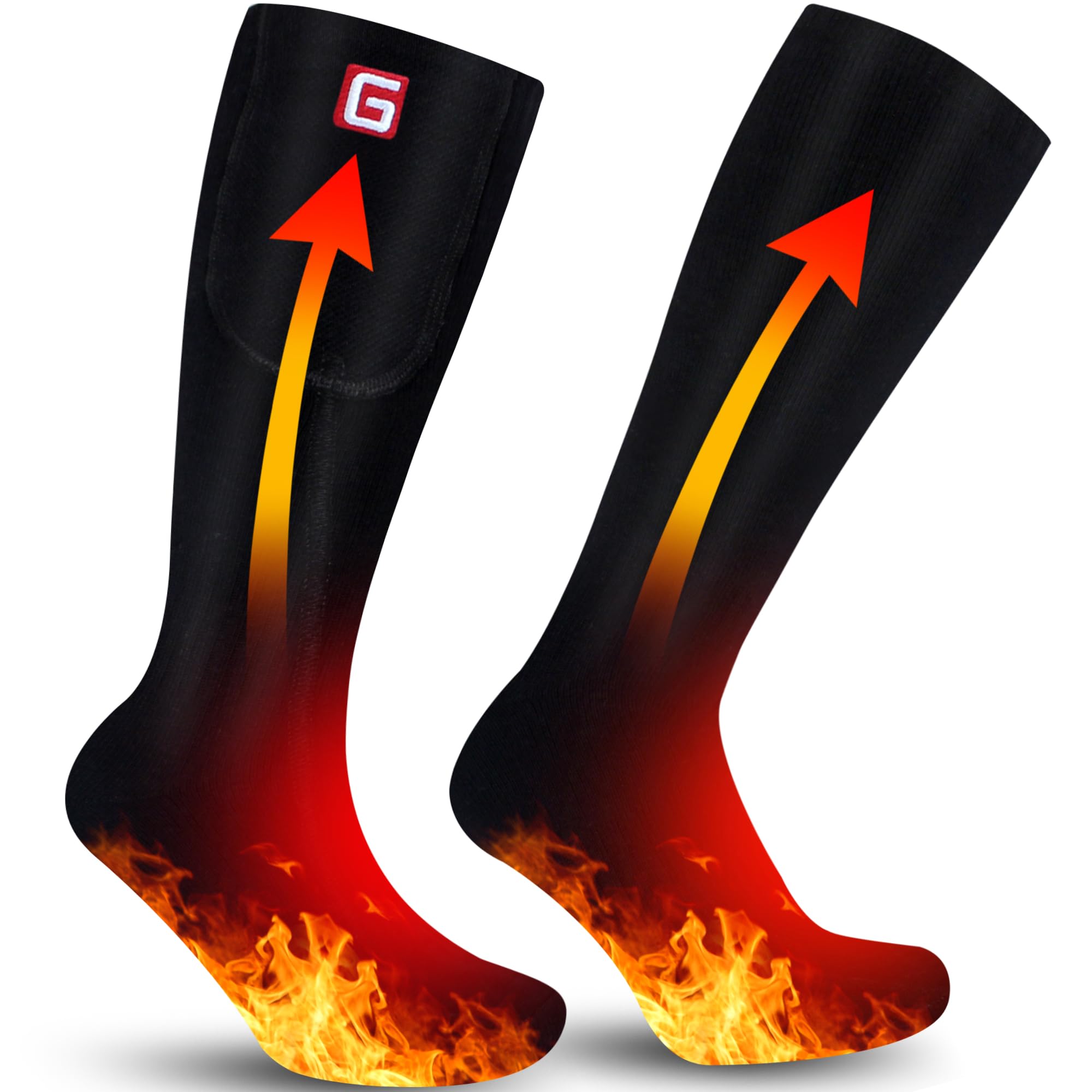 Amazon.com: GEMSTONEGO Men Heated Socks Electric Rechargeable Battery ...