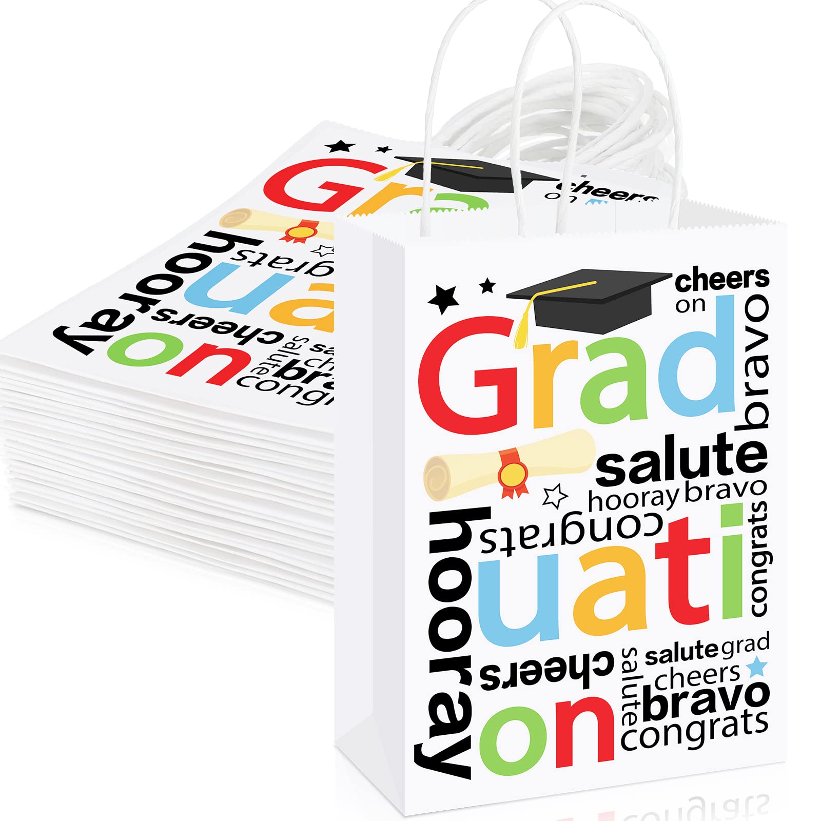 Amazon.com: 24 Pcs Graduation Gift Bag Paper Grad Gifts Wrapping Bags ...