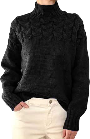 Pull tendance à col roulé pour femme - Automne et hiver - Chaud, doux ...