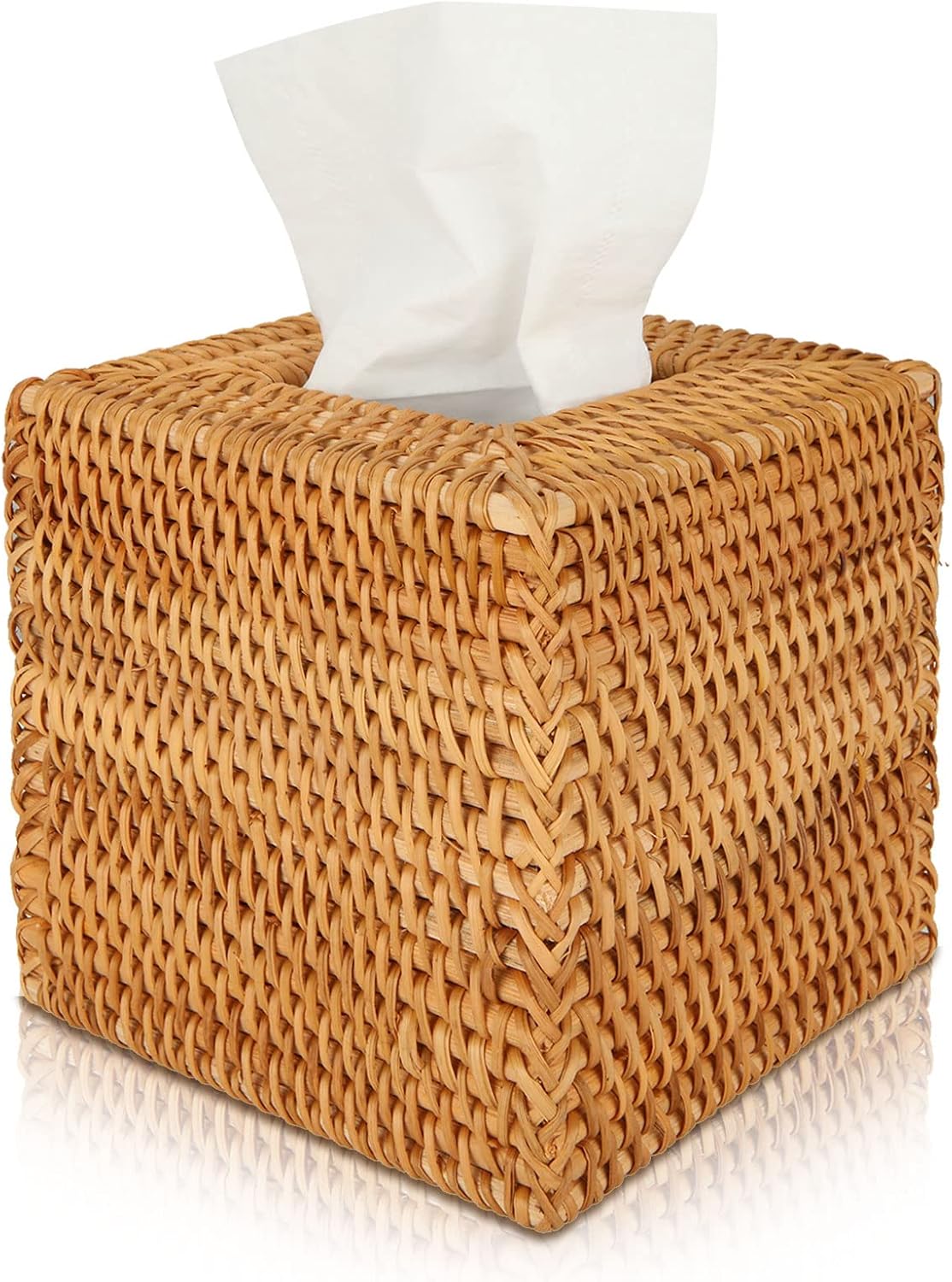 Amazon.com: ACXFOND Rattan Tissue Box Cover Square Tissue Box Holder ...
