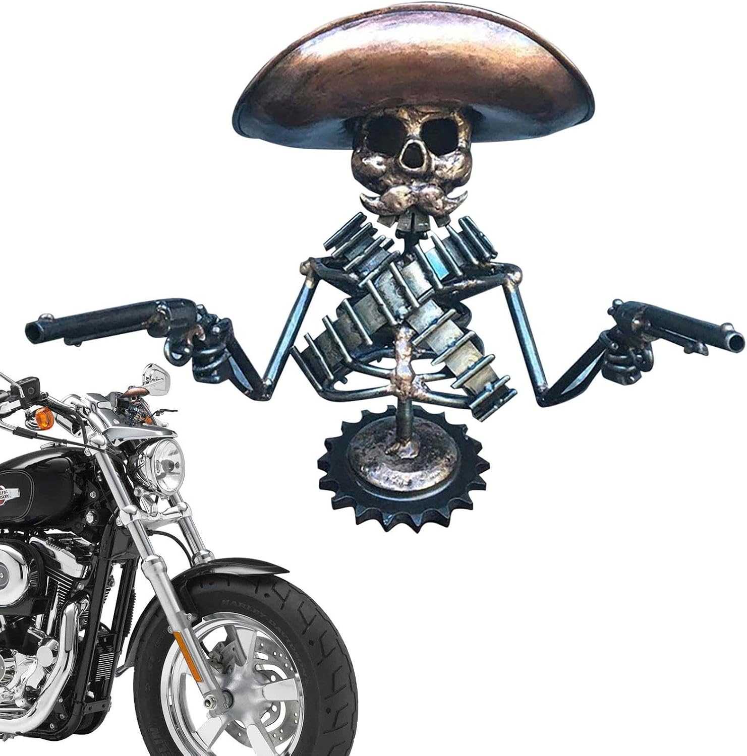 Amazon.com: New Cowboy Skull Gunslinger Hood Ornament Sculpture - Hood ...
