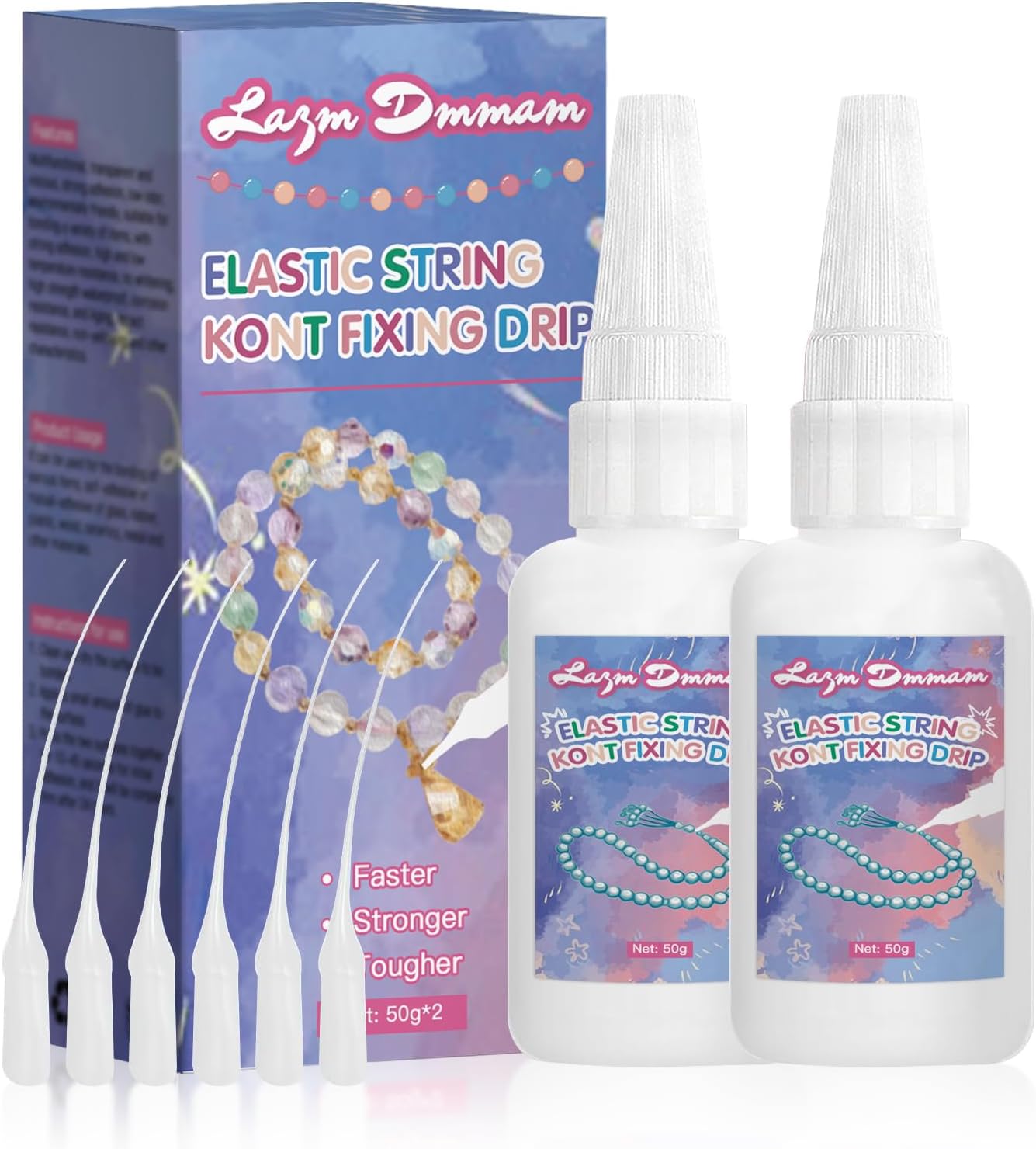 Amazon.com: Professional Bracelet Elastic String Knot Fixing Drip 2x50g ...