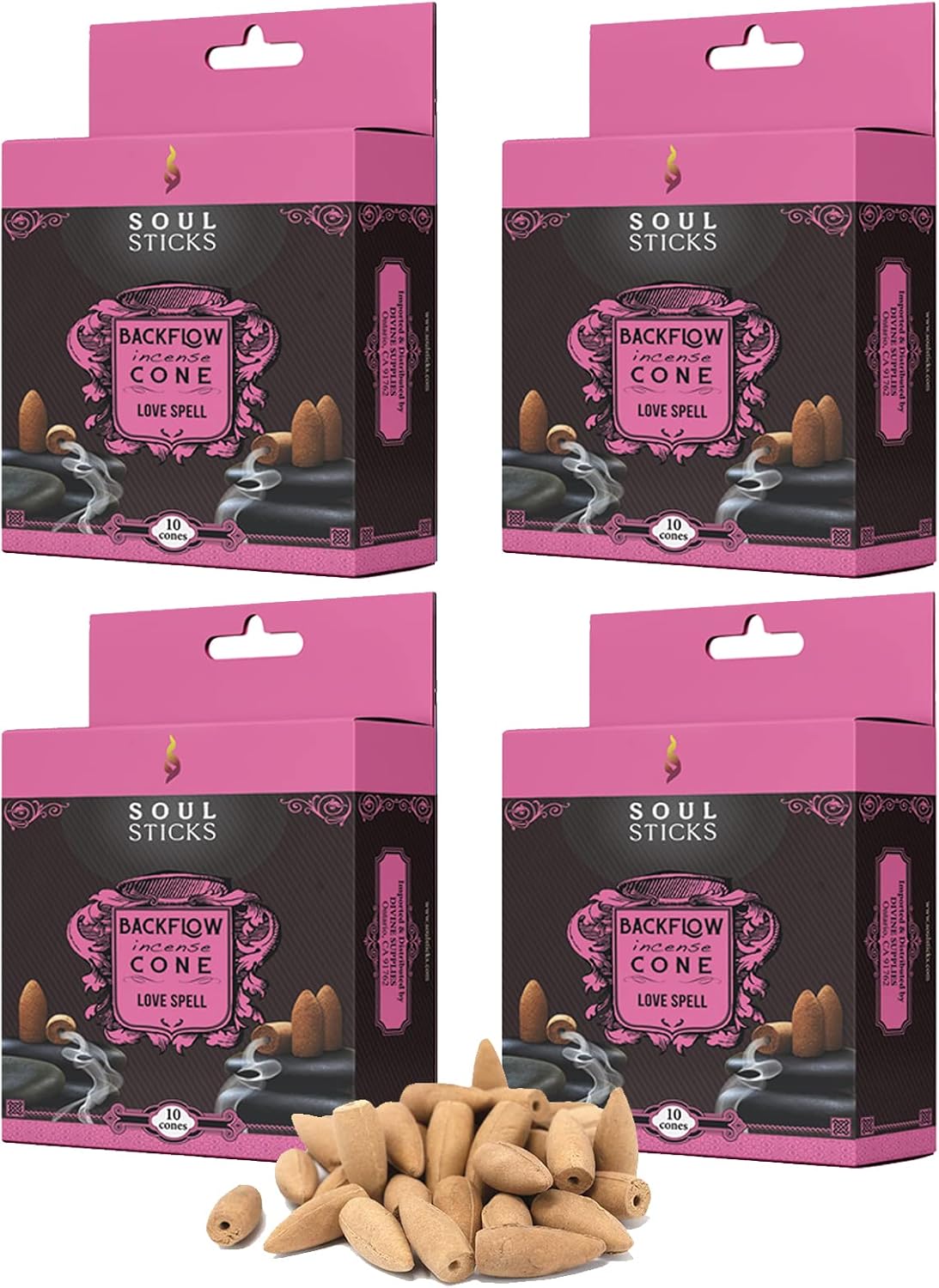 Amazon.com: Soul Sticks Backflow Incense Cones – 40 Handmade Organic ...