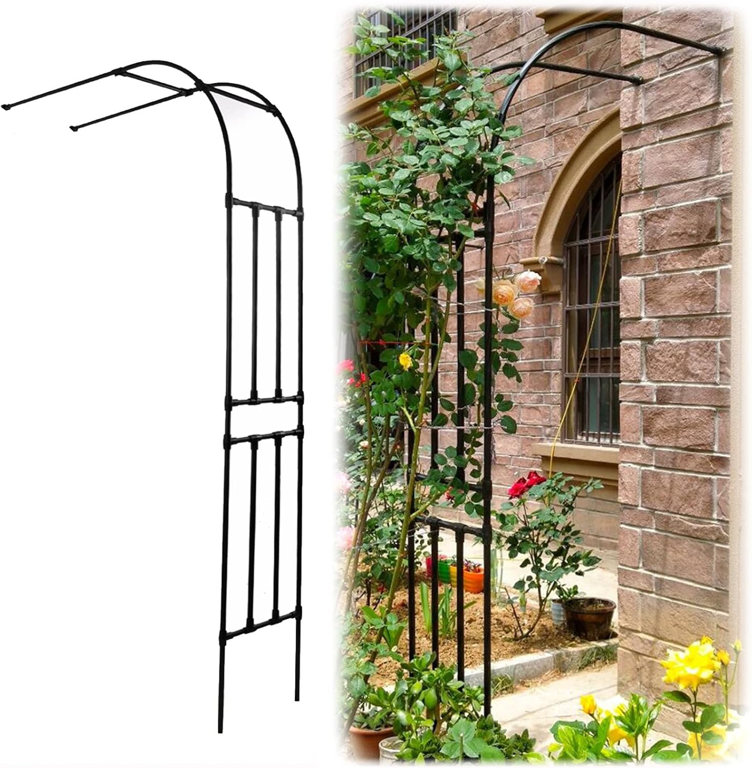 Amazon.co.jp: Half Rose Arch, Metal Garden Arch Trellis, Weather ...