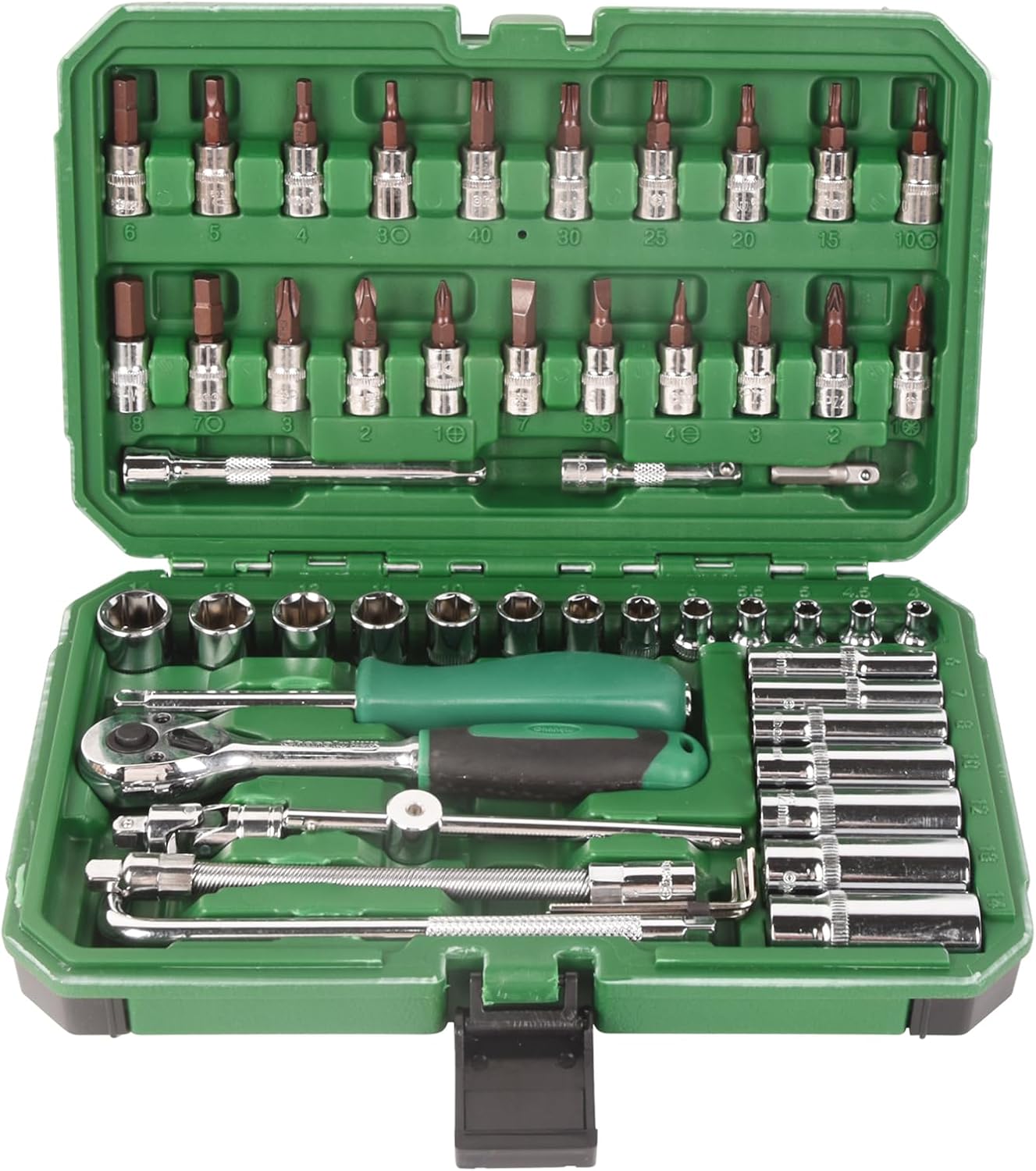Amazon.com: Dawot 54pcs 1/4" Socket and Drive Tool Set Mechanics Tools ...