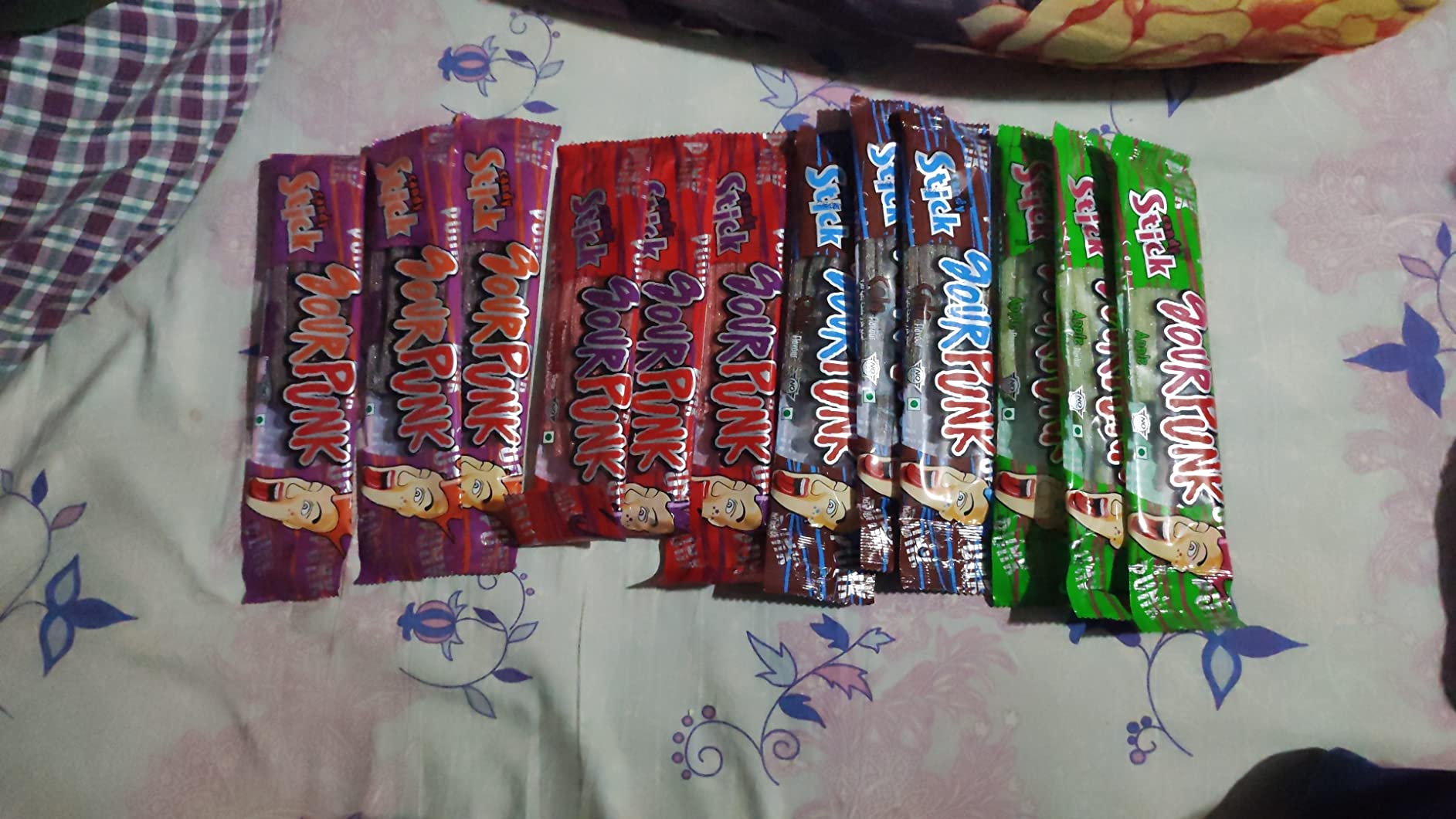 Sour Punk Candy Sticks, Blueberry Flavor - Pack of 24 (40g each), Sweet ...